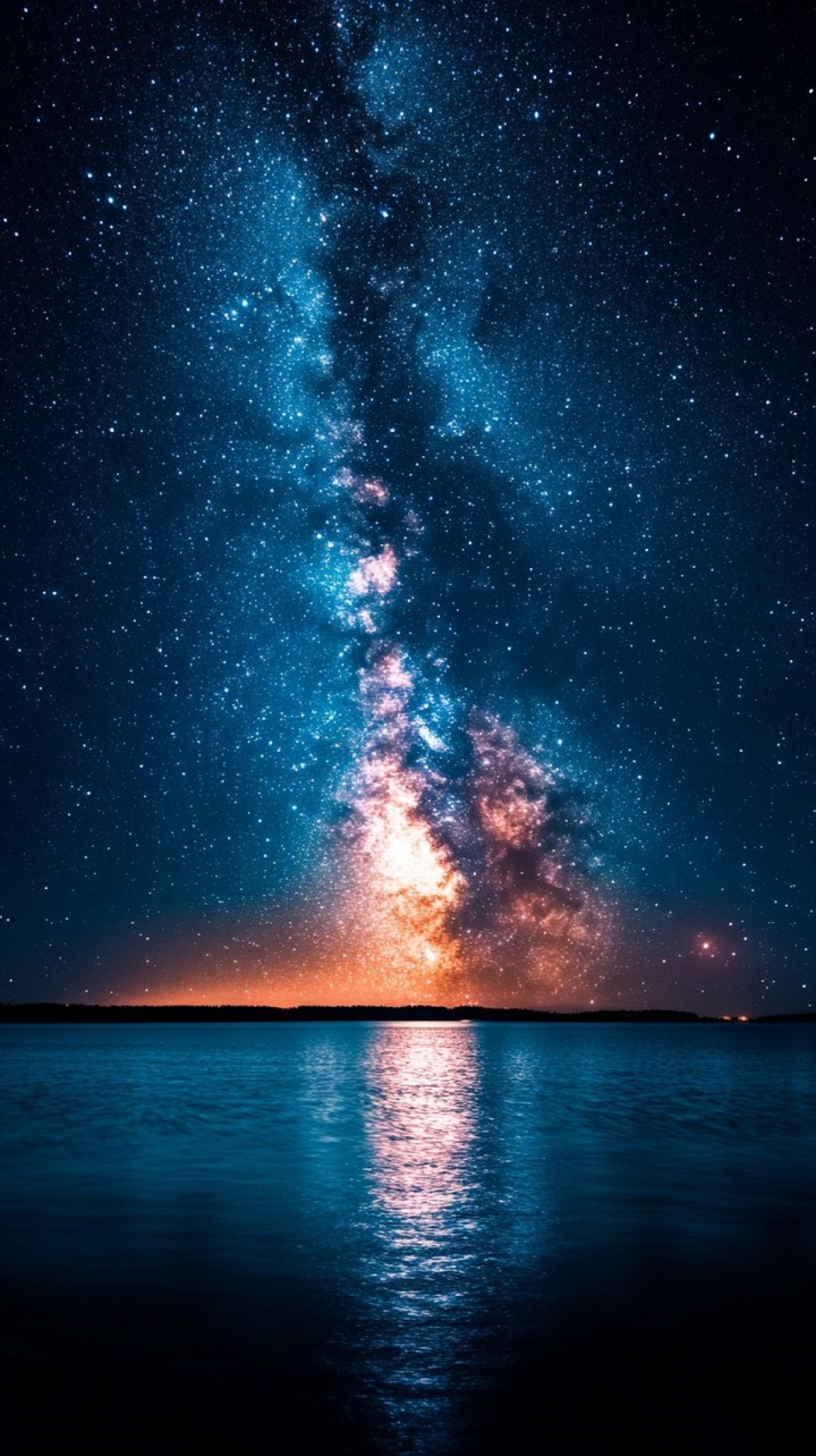 Intense Sunset With Galaxy — Download Free iPhone Wallpapers