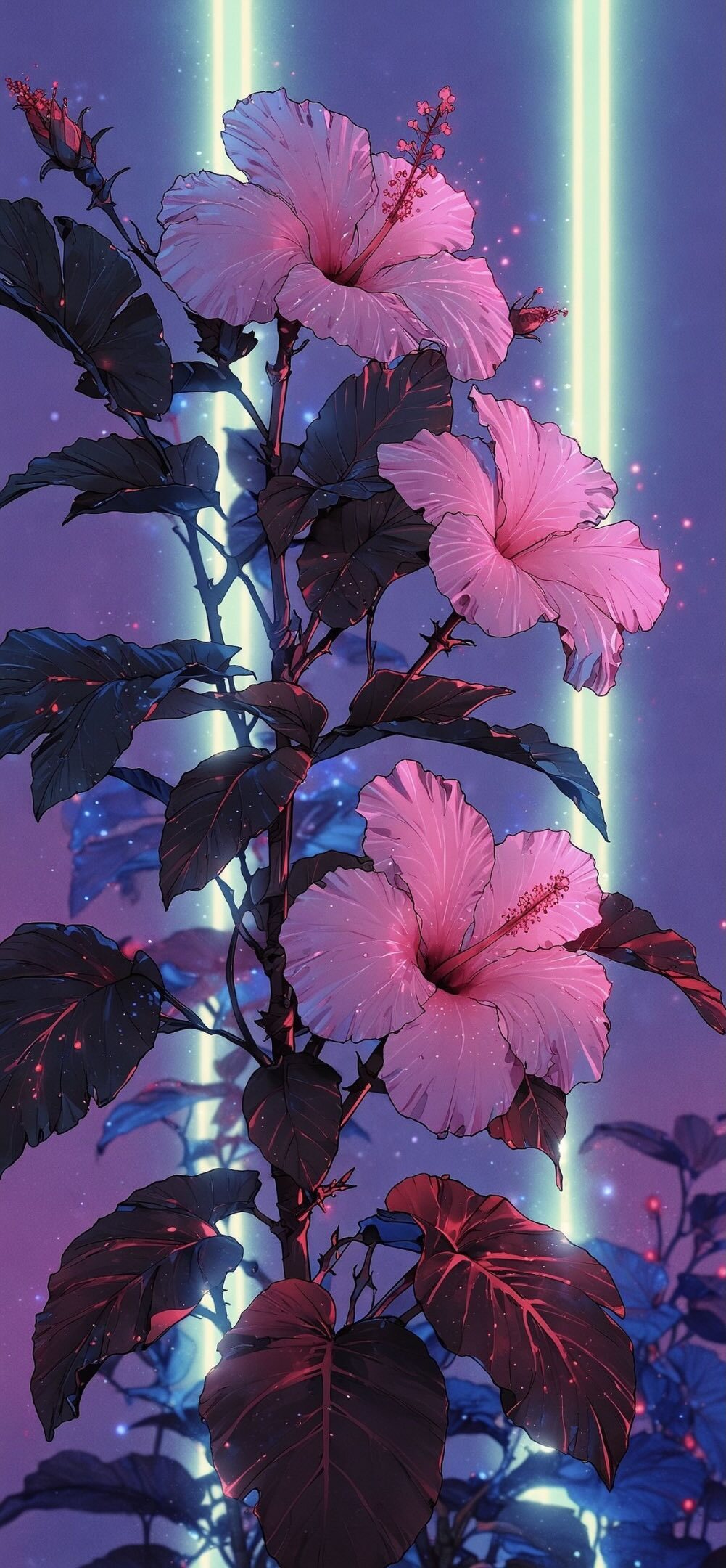 Anime Style Digital Artwork Pink Flowers Best Depth Effect 3D ...
