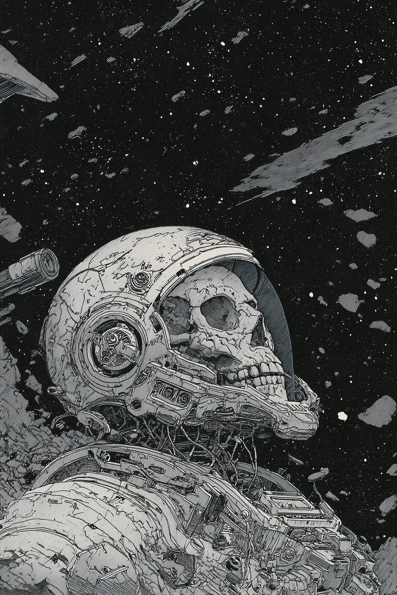 Astronaut Skull And Bones Black And White Best HD 4K Wallpapers And ...