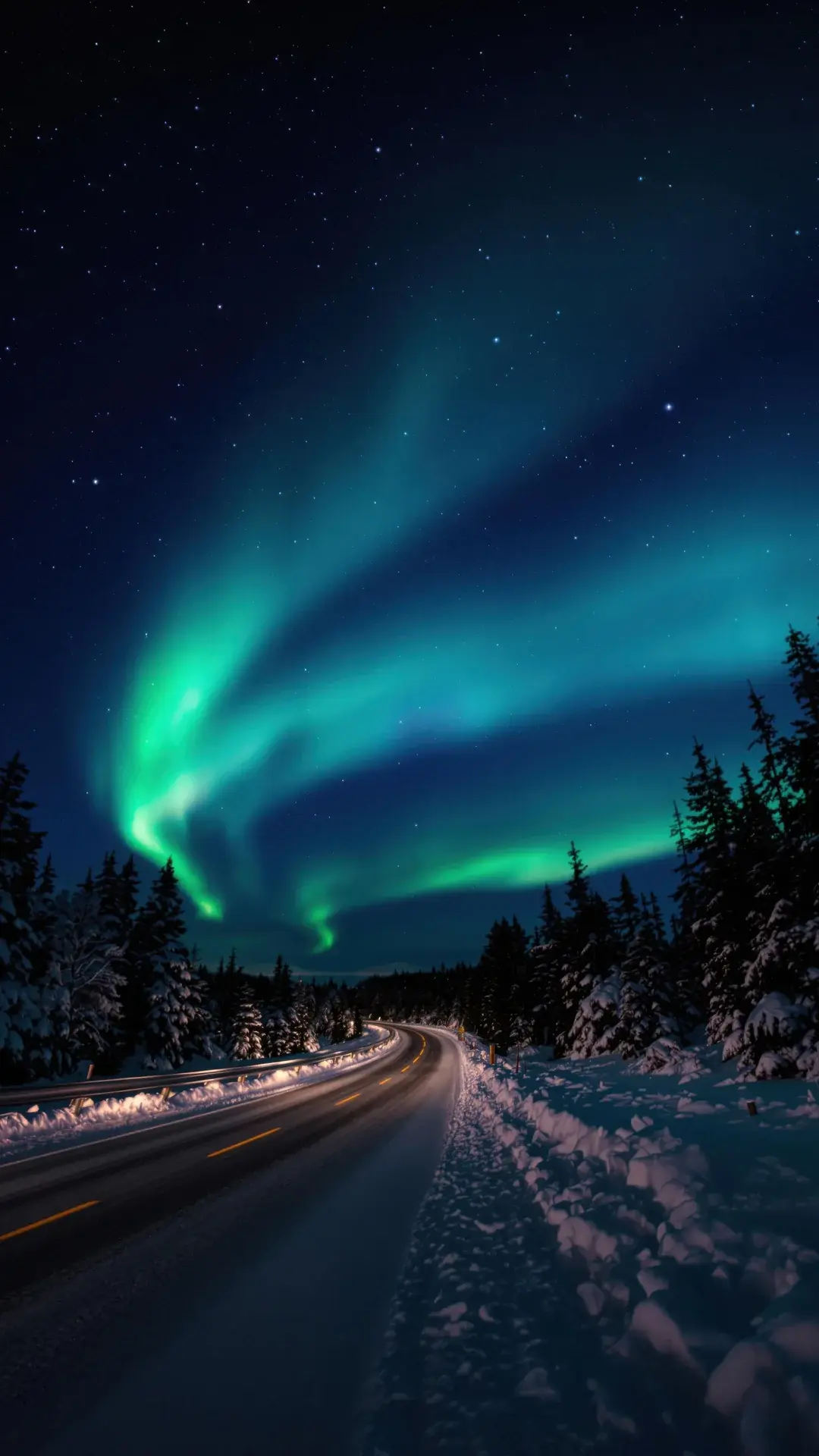 Aurora Borealis Northern Lights Green Glow Stars Best iPhone Wallpapers ...