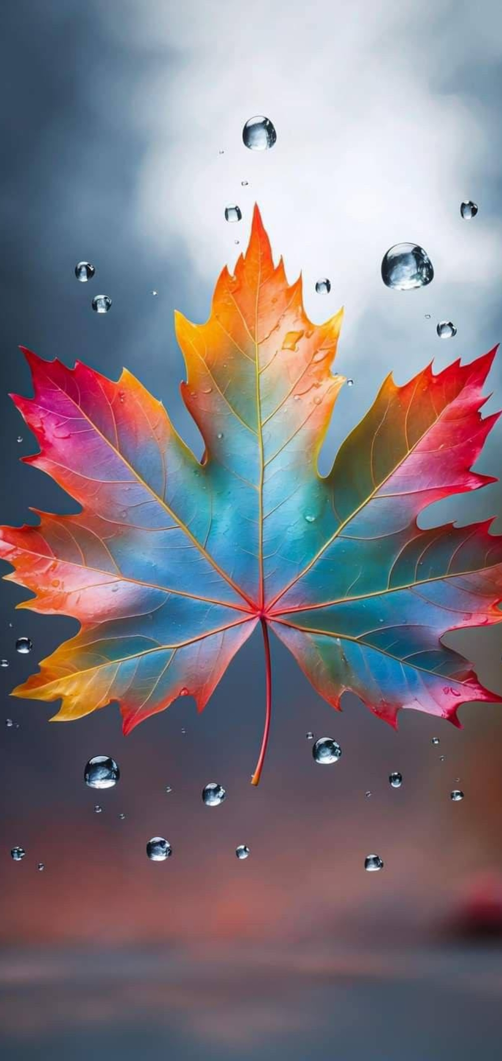 Autumn Fall Leaves Colorful Raindrops Best Top Wallpapers For iPhone 17 Pro Max For Apple iOS 26 ...