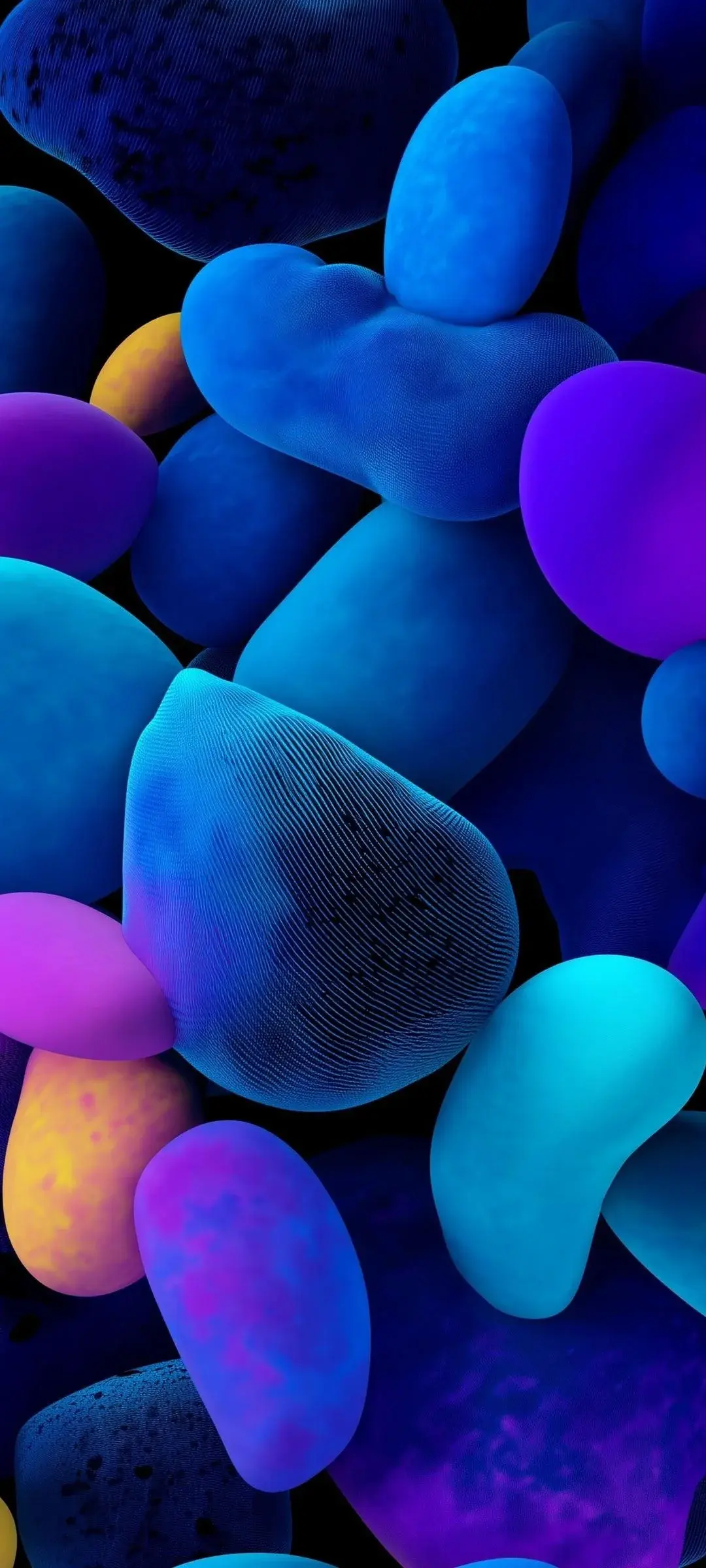 Blue And Purple Abstract Shapes Rocks Pebbles 3D Digital Best Top ...