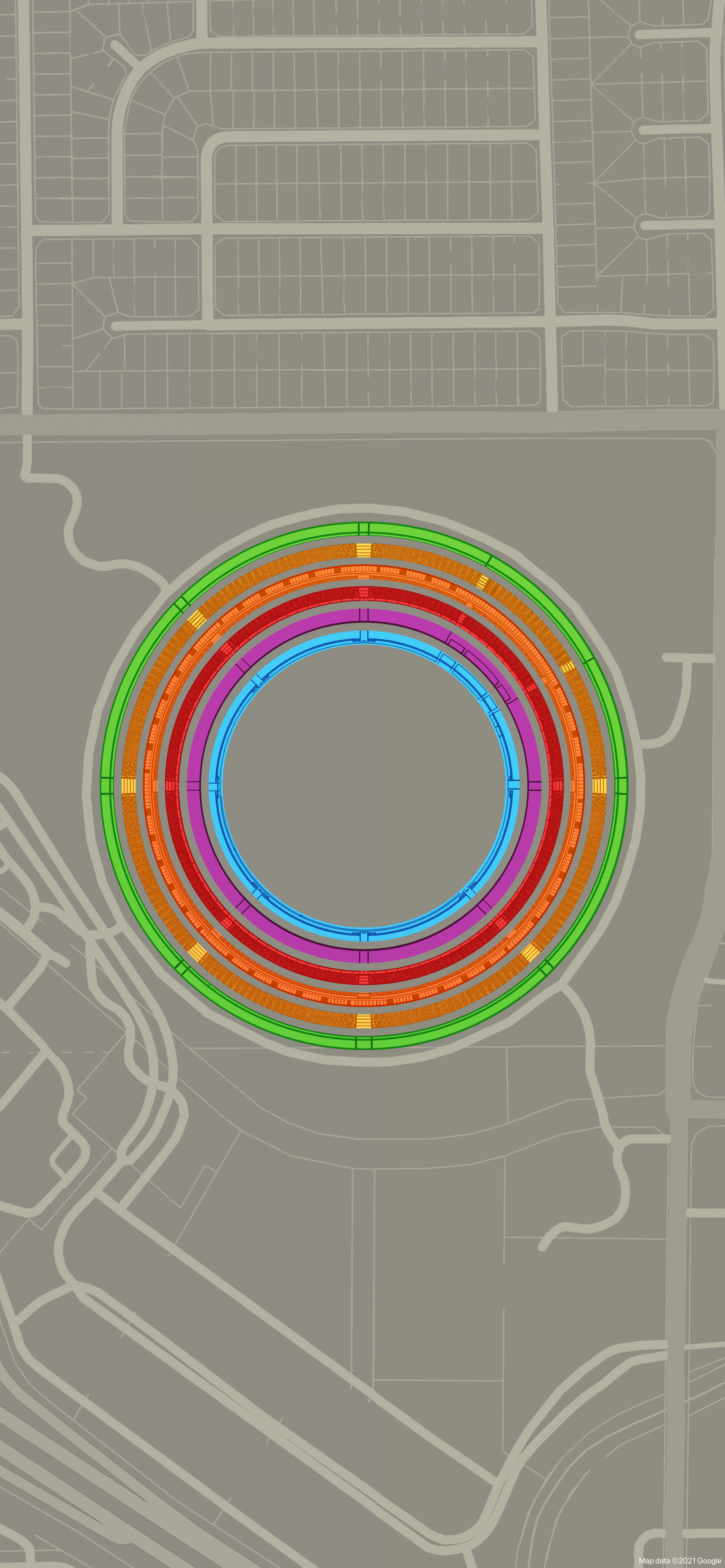 Colorful Map Apple Park HQ California Headquarters Apple Inc. — Free ...
