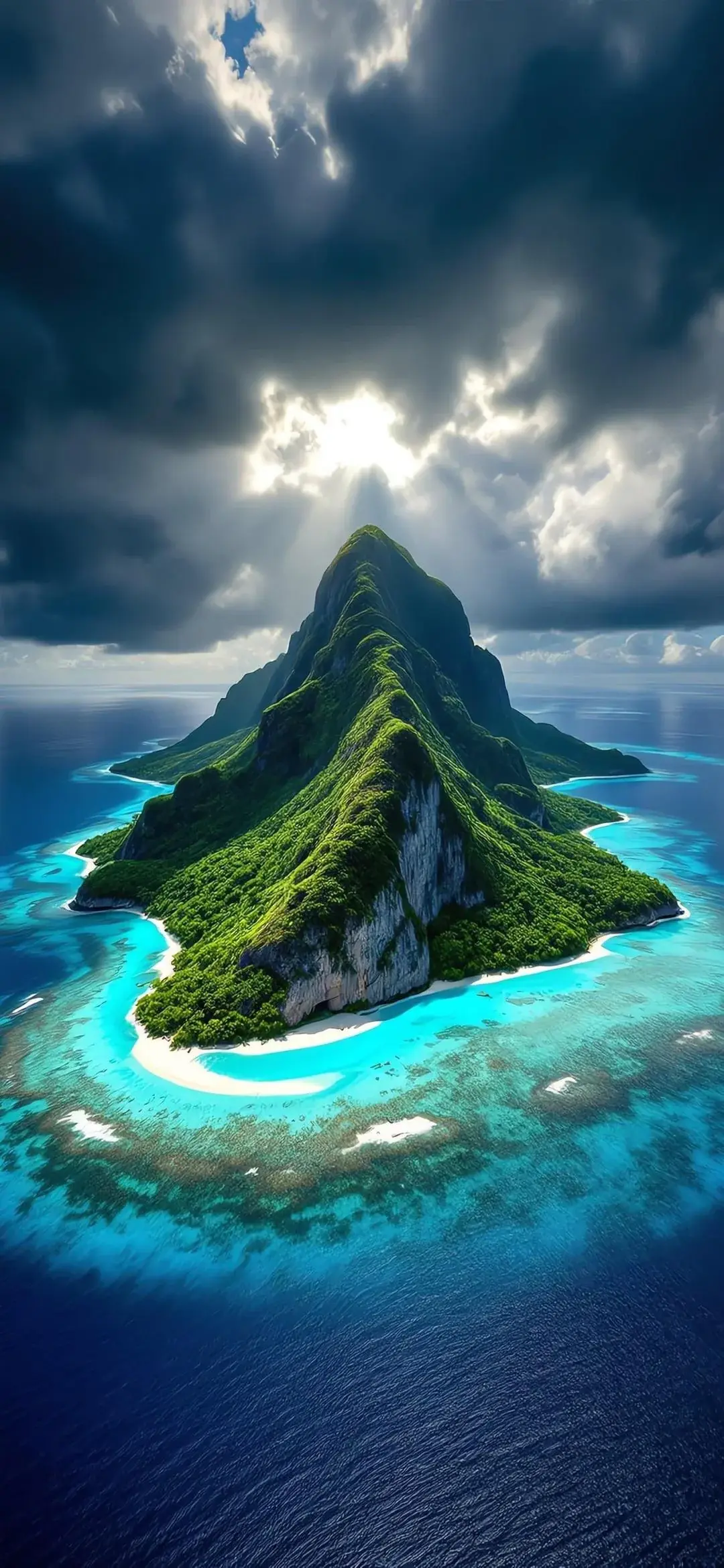 Green Island Covered In Jungle With Coral Reef Best iPhone Wallpapers ...