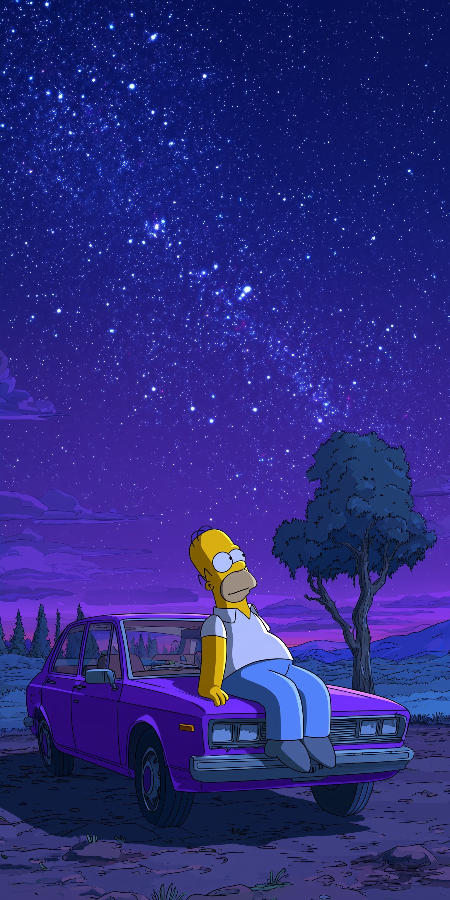 Homer Simpsons Looking At The Stars TV Show Fox Best Unique Creative ...