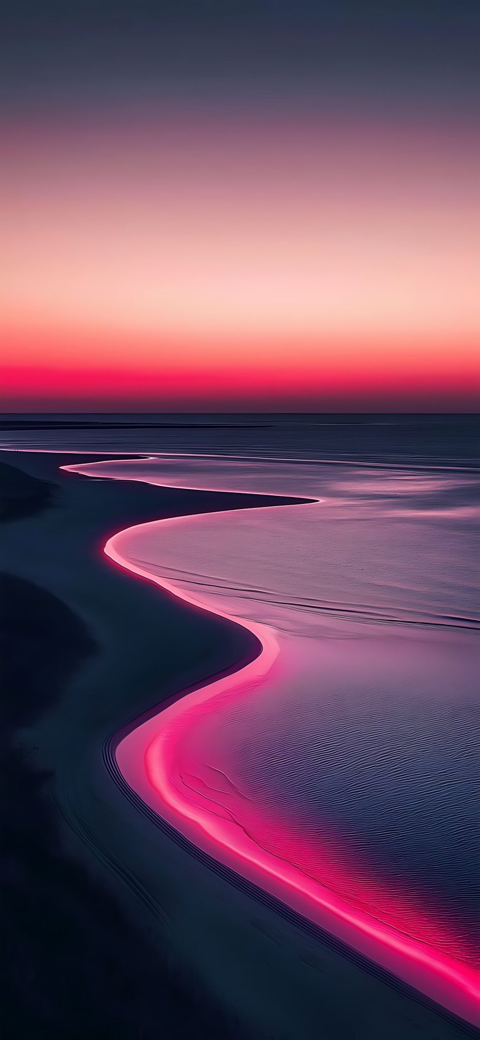 Intense Vibrant Pink Sunset At The Beach Best HD 4K Wallpapers And ...