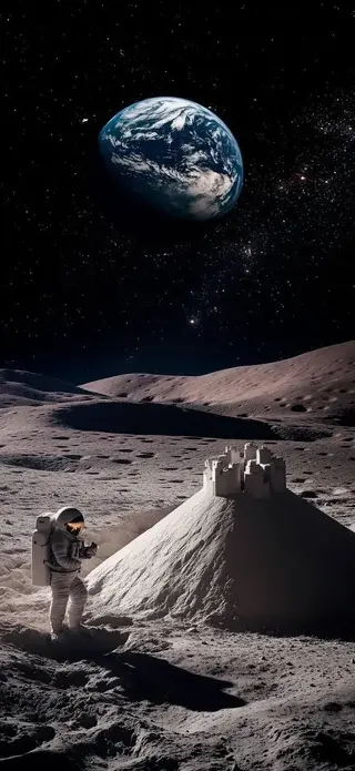 Ios26 Astronauts NASA On The Moon Sandcastle Best Top Wallpapers For ...