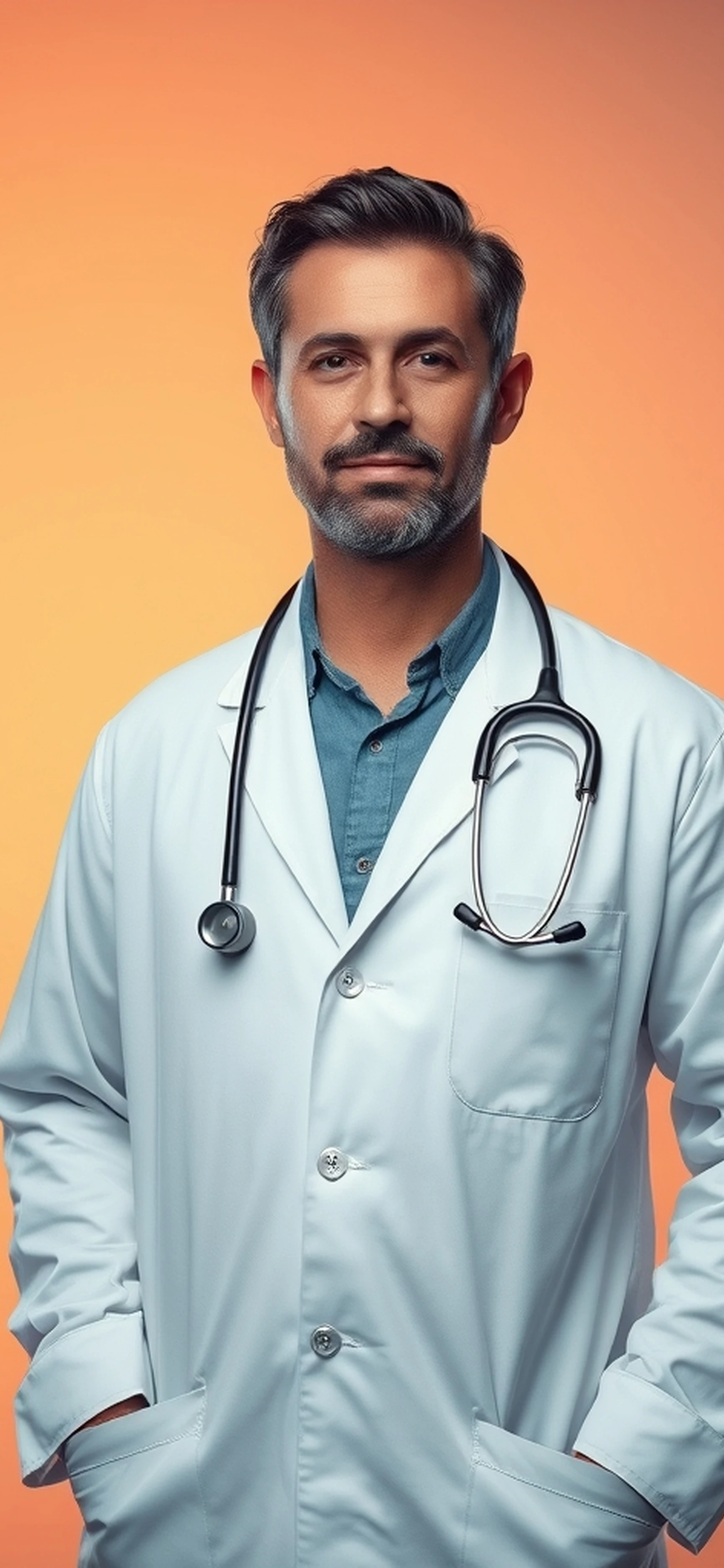 A Doctor Standing With Stethescope Aesthetic Type For — Free iPhone ...