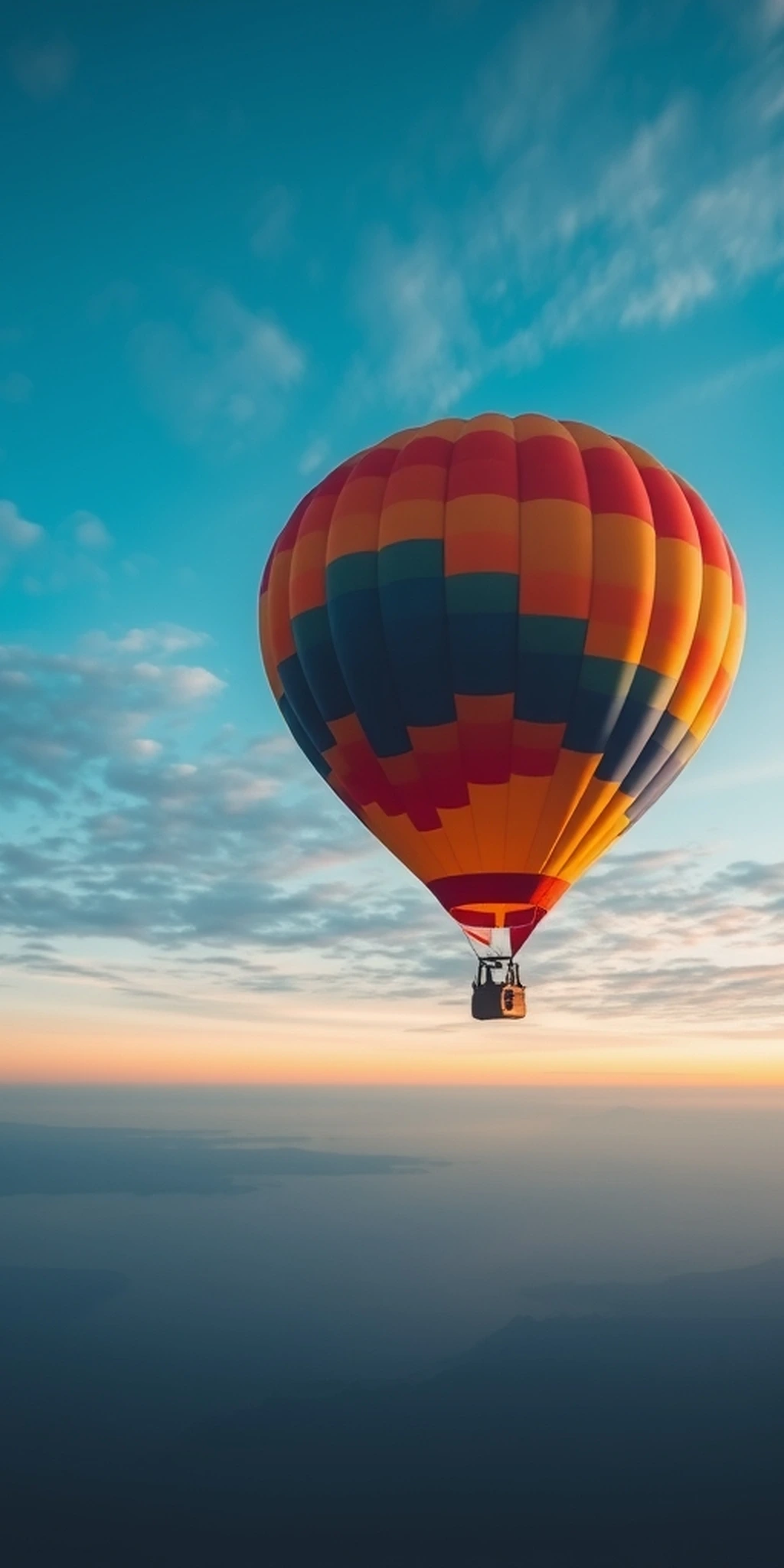 A Hot Air Balloon Over The Ocean — Free iPhone Wallpaper (4K/HD) | 2025