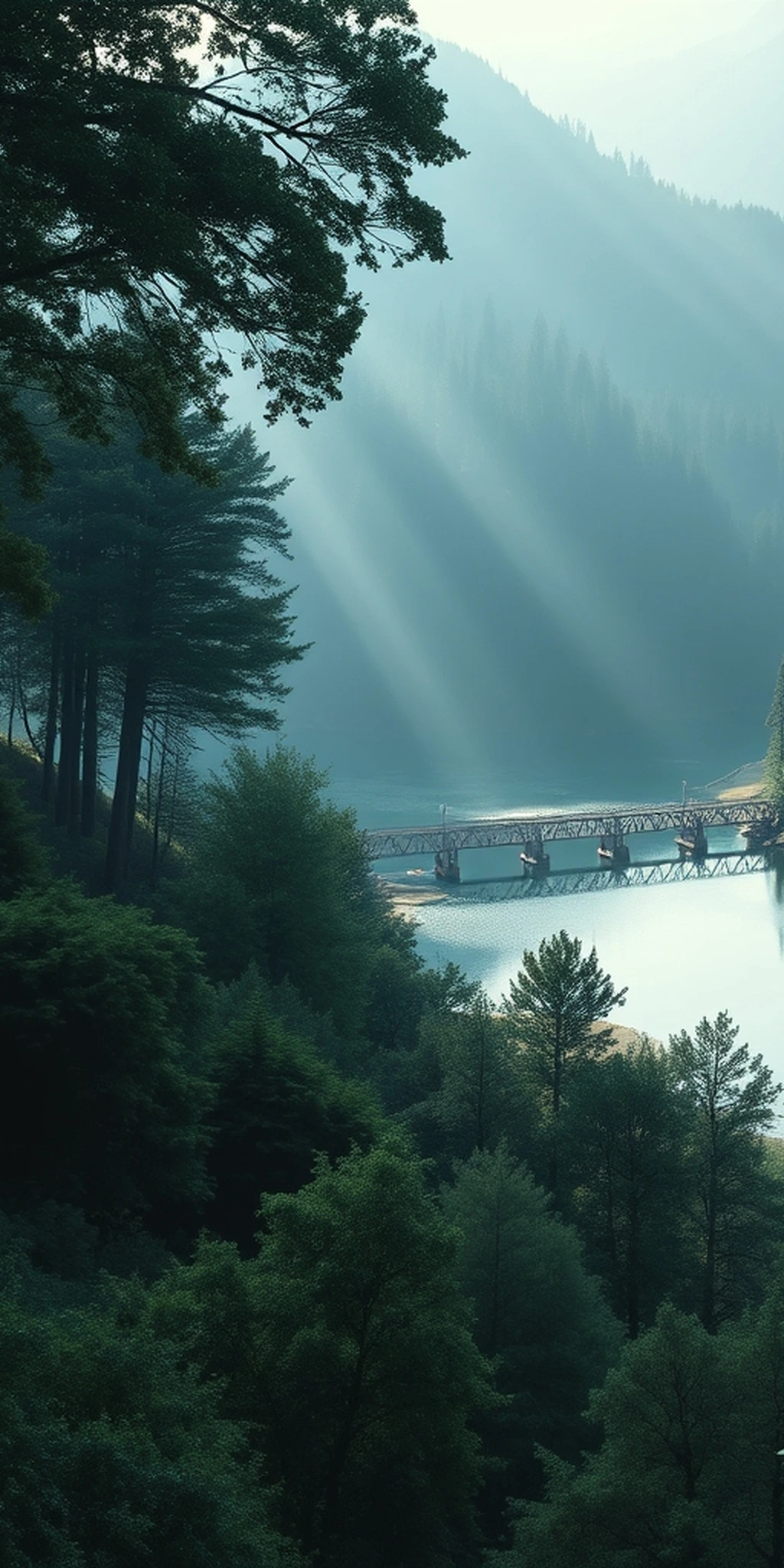 Landscape Bridge Forest Lake — Free iPhone Wallpaper (4K/HD) | 2025