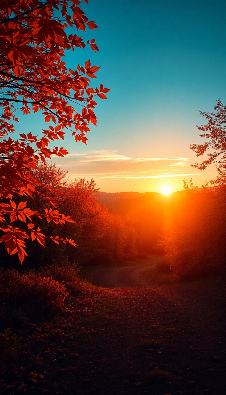 A Peaceful Image Of Autumn Forever With Sundown Fall Seasonal — Free ...