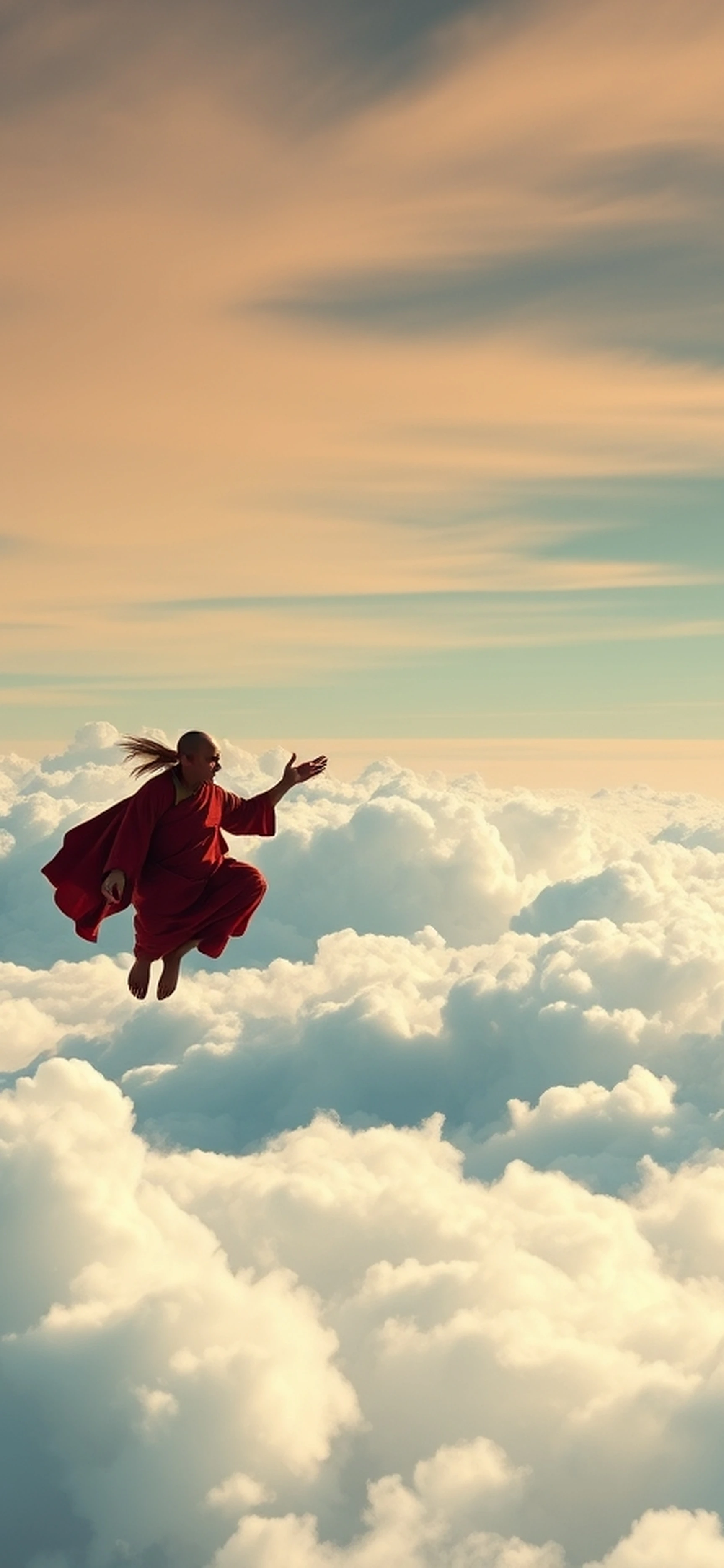 A Tibetan Monk Flying In The Sky — Free iPhone Wallpaper (4K/HD) | 2025