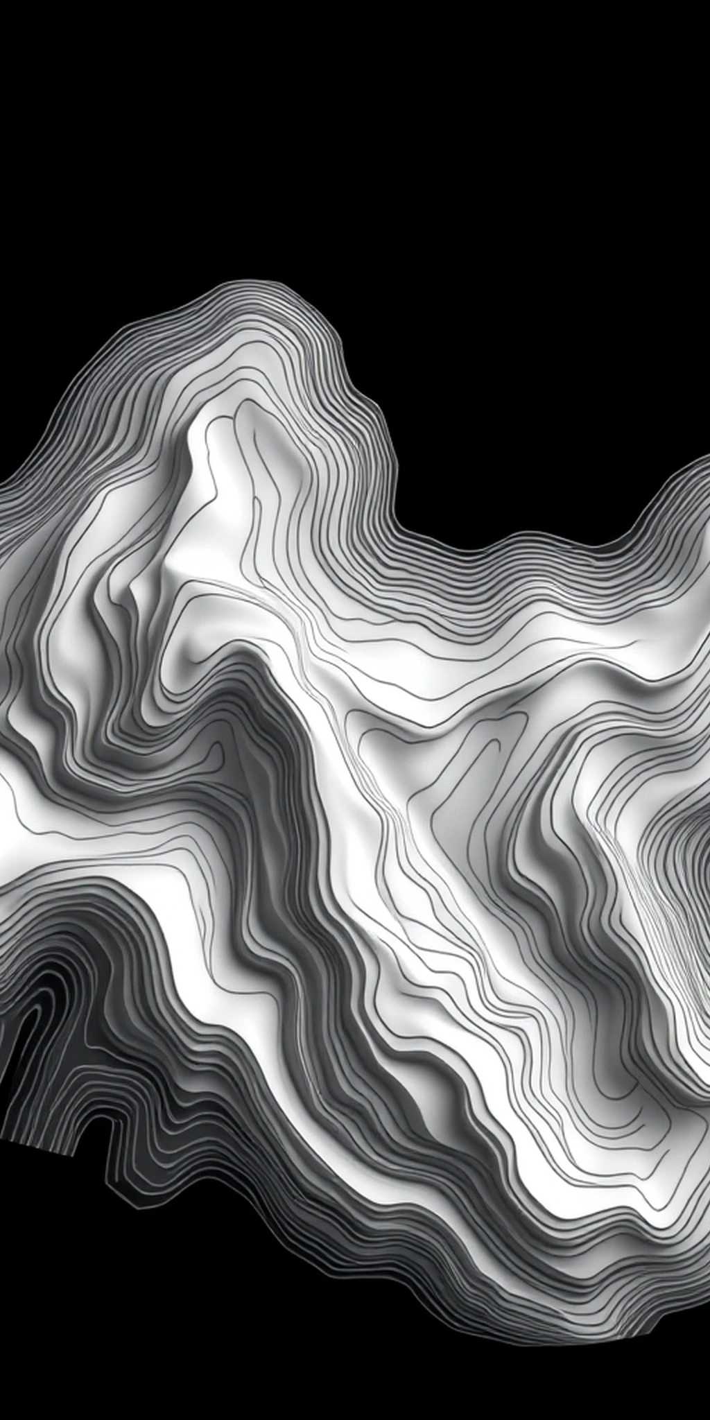Topographic Map Design Black White Stripes — Free iPhone Wallpaper (4K ...
