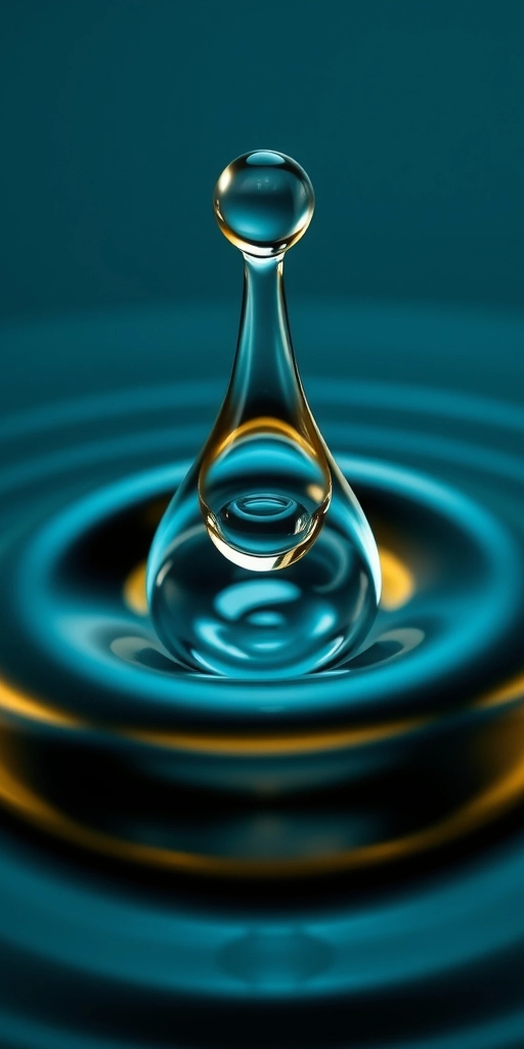 A Very Close Up Of A Liquid Metal Kind Of Fluid Droplet With A ...