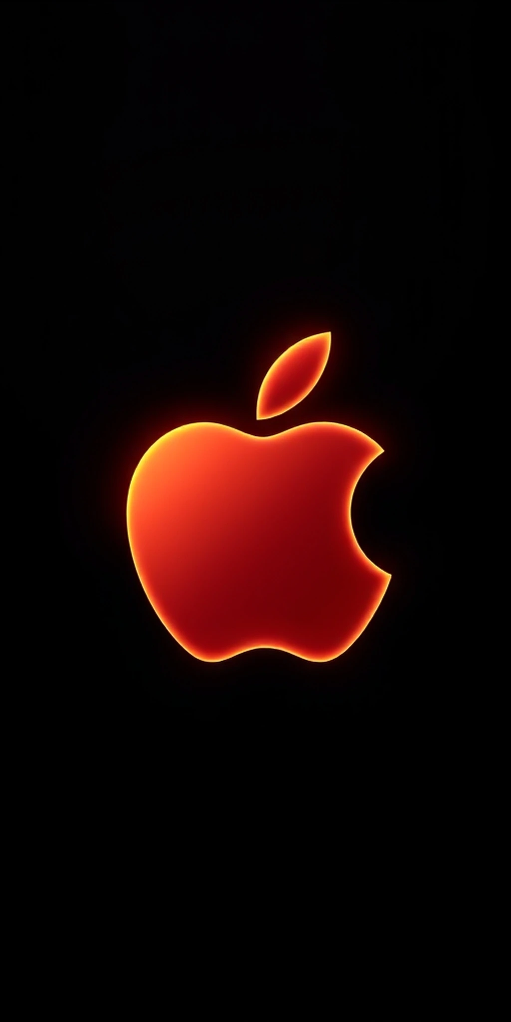 Red Apple Logo Wallpaper Glowing Edges Dark Background Vibrant Colors ...