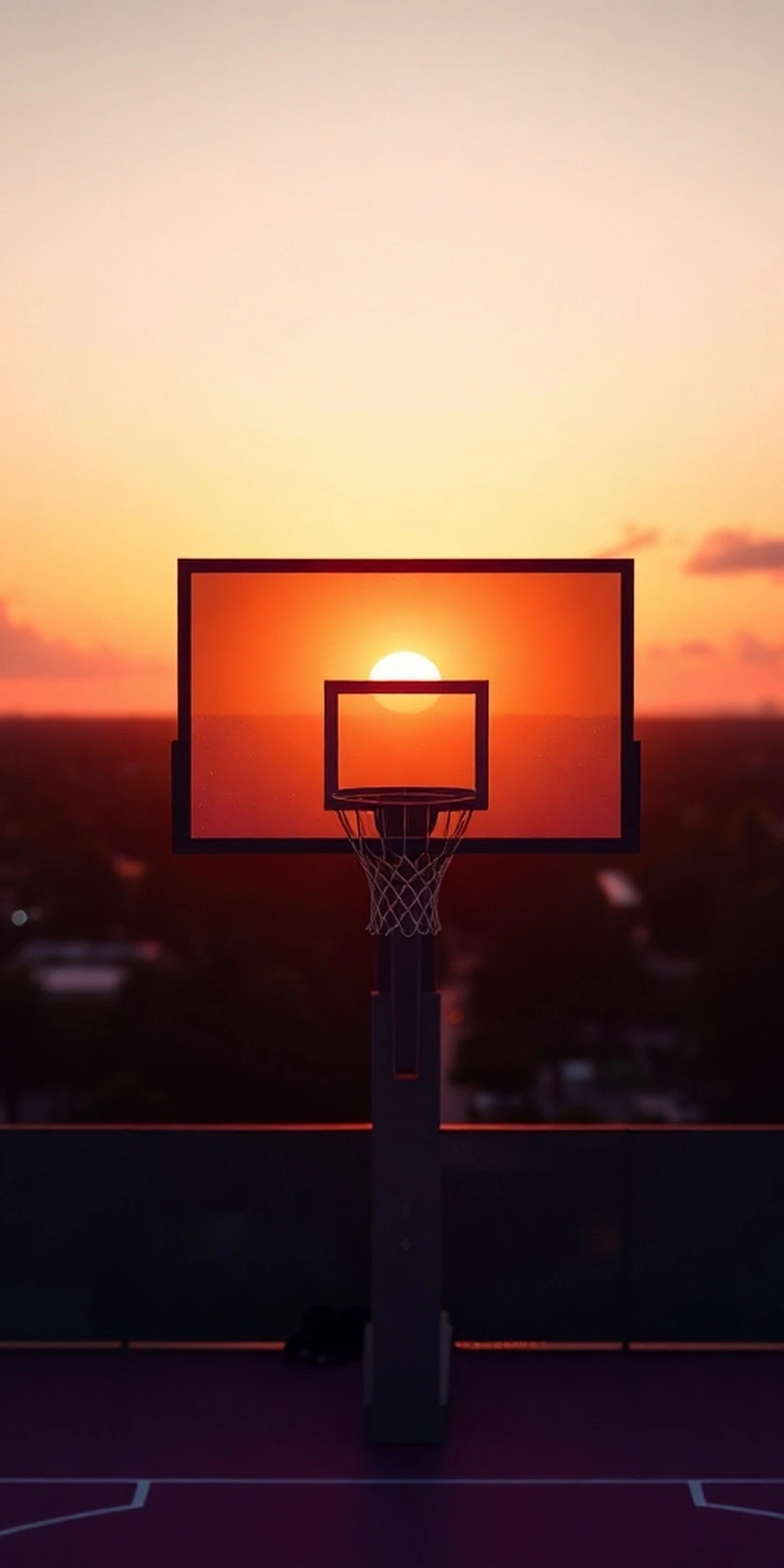 Basketball Ring Miami Florida Sunset Sportsmanship Sports — Free iPhone ...