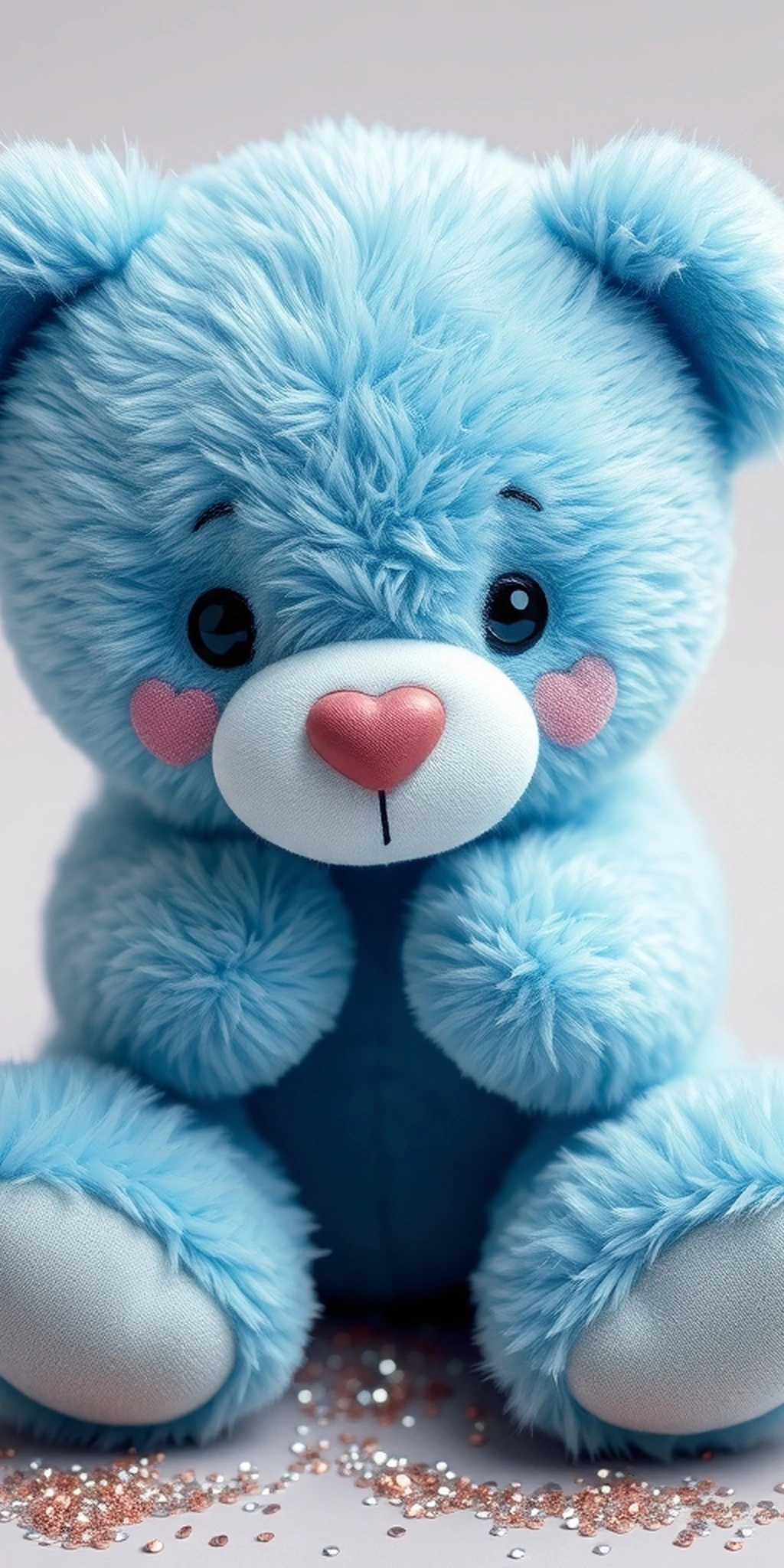 Blue Glitter Girly Teddy Pretty Heart — Free iPhone Wallpaper (4K/HD ...