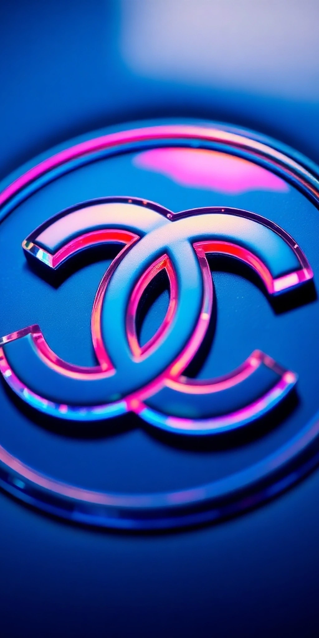Colorful Chanel Logo Emblem Embossed Multi Color Glow — Free iPhone ...