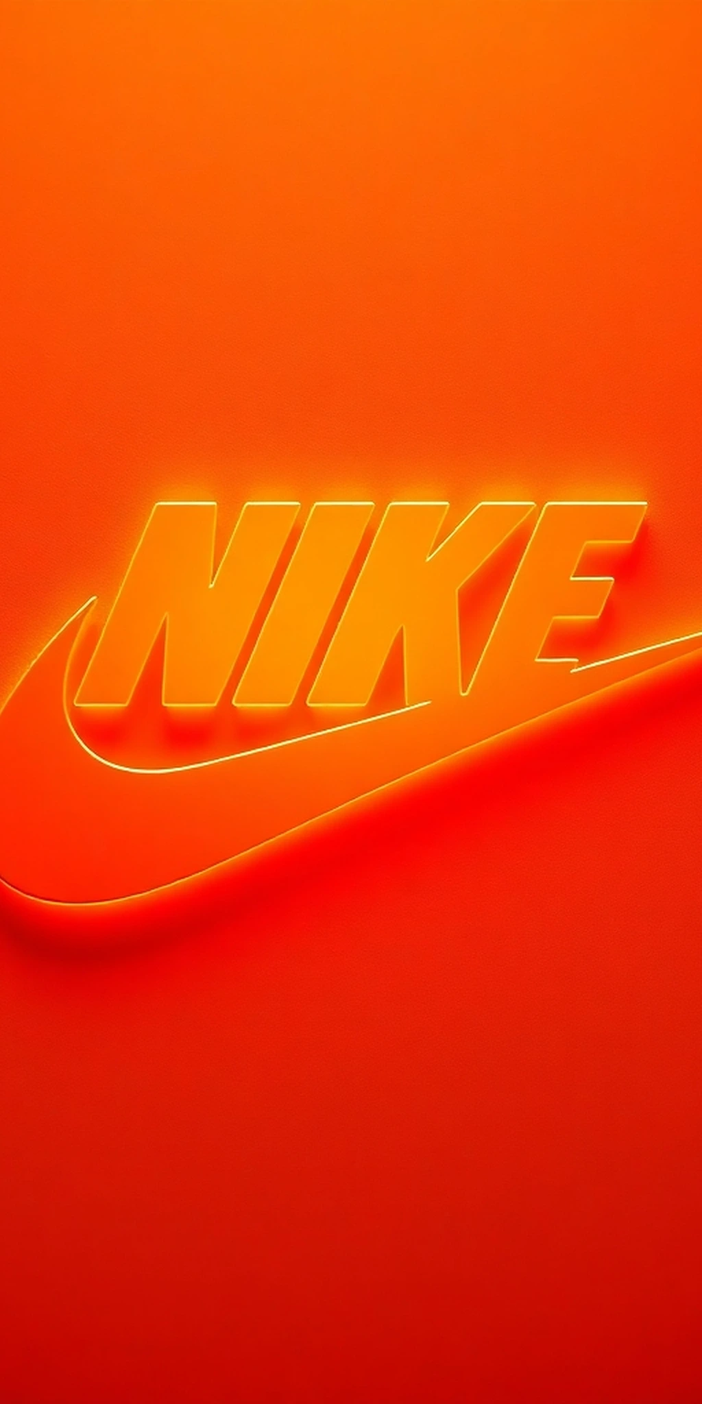 Colorful Orange Nike Tick Logo Embossed Glowing Shiny — Free iPhone ...