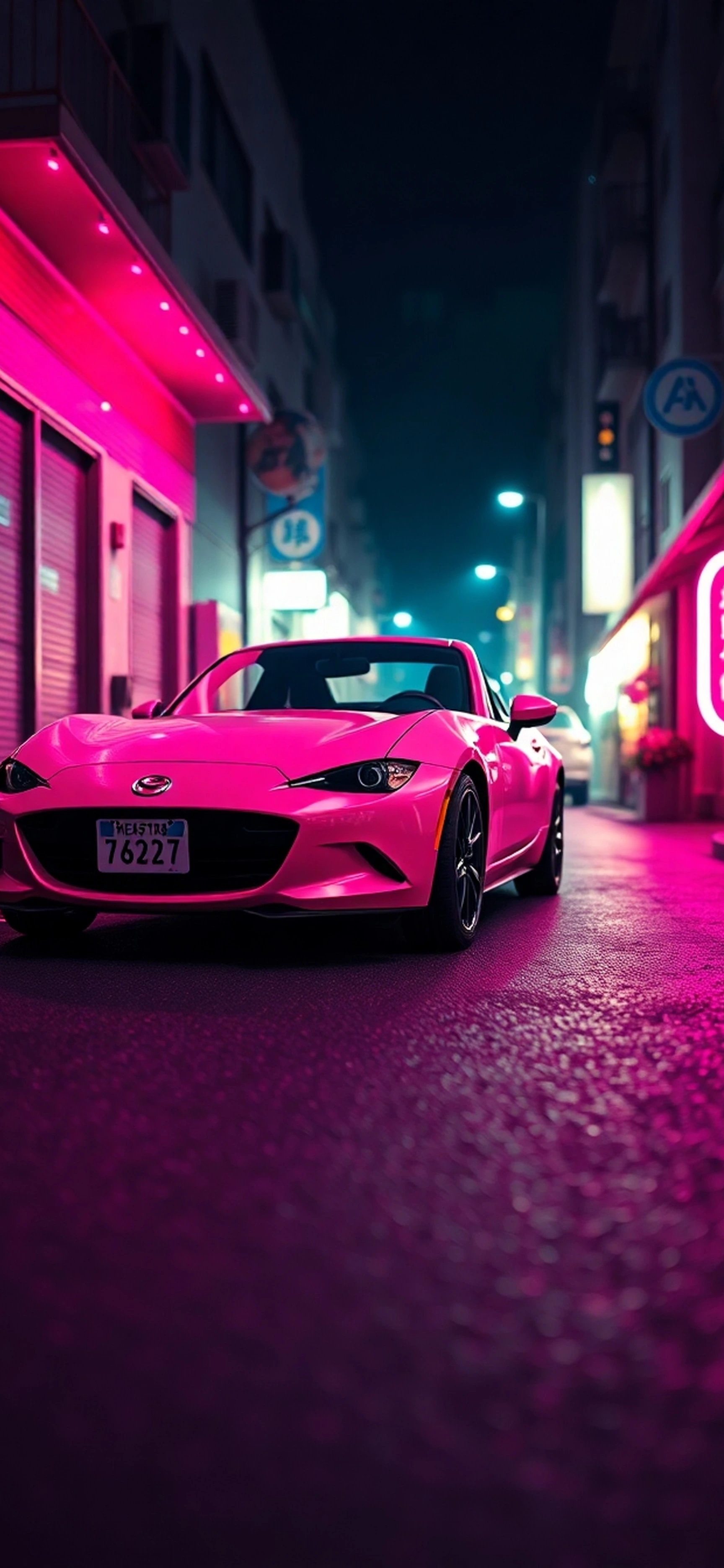 Create An With A Pink ND Miata As The Focus. Add Neon Pink Japanese ...