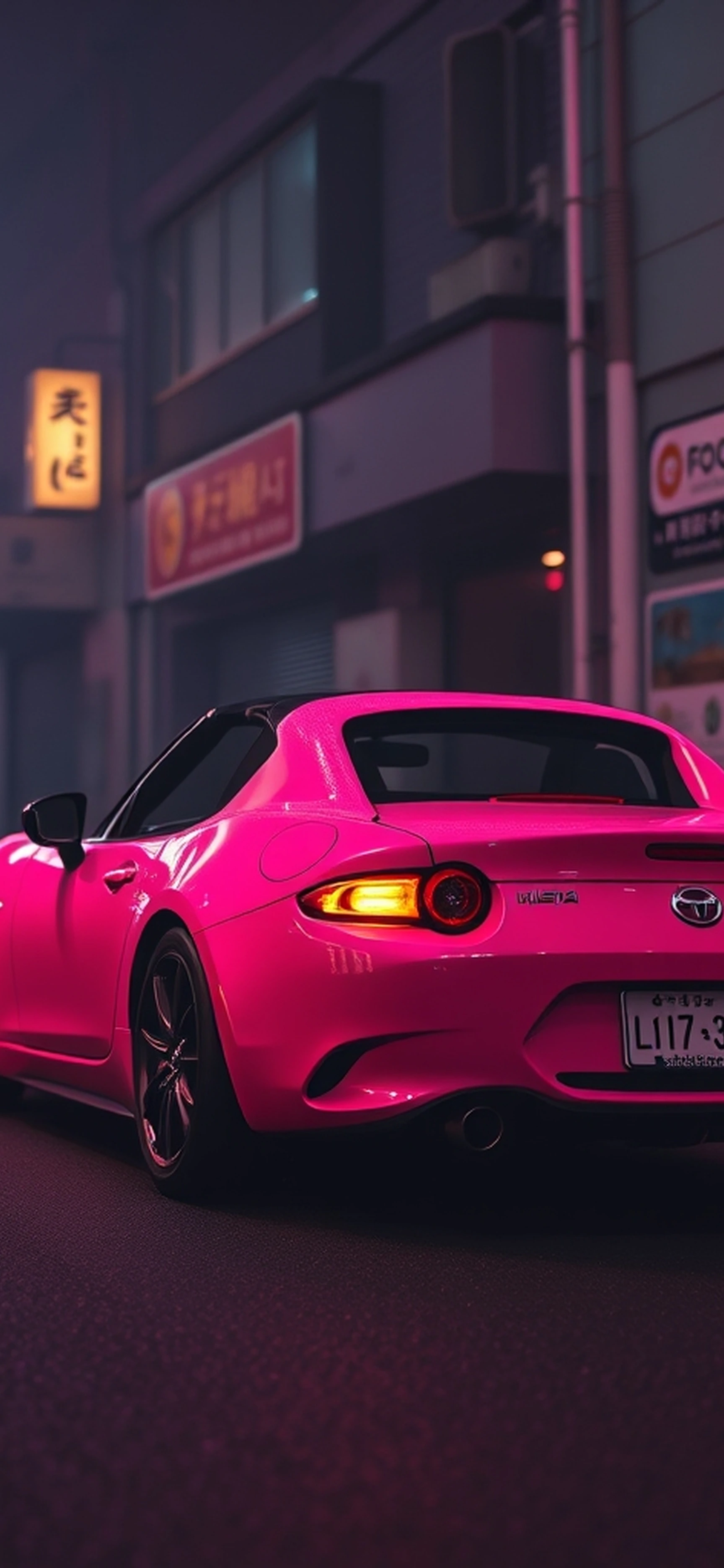 Pink ND Miata Focus Slightly Off Center In The Frame Neon Pink Japanese ...