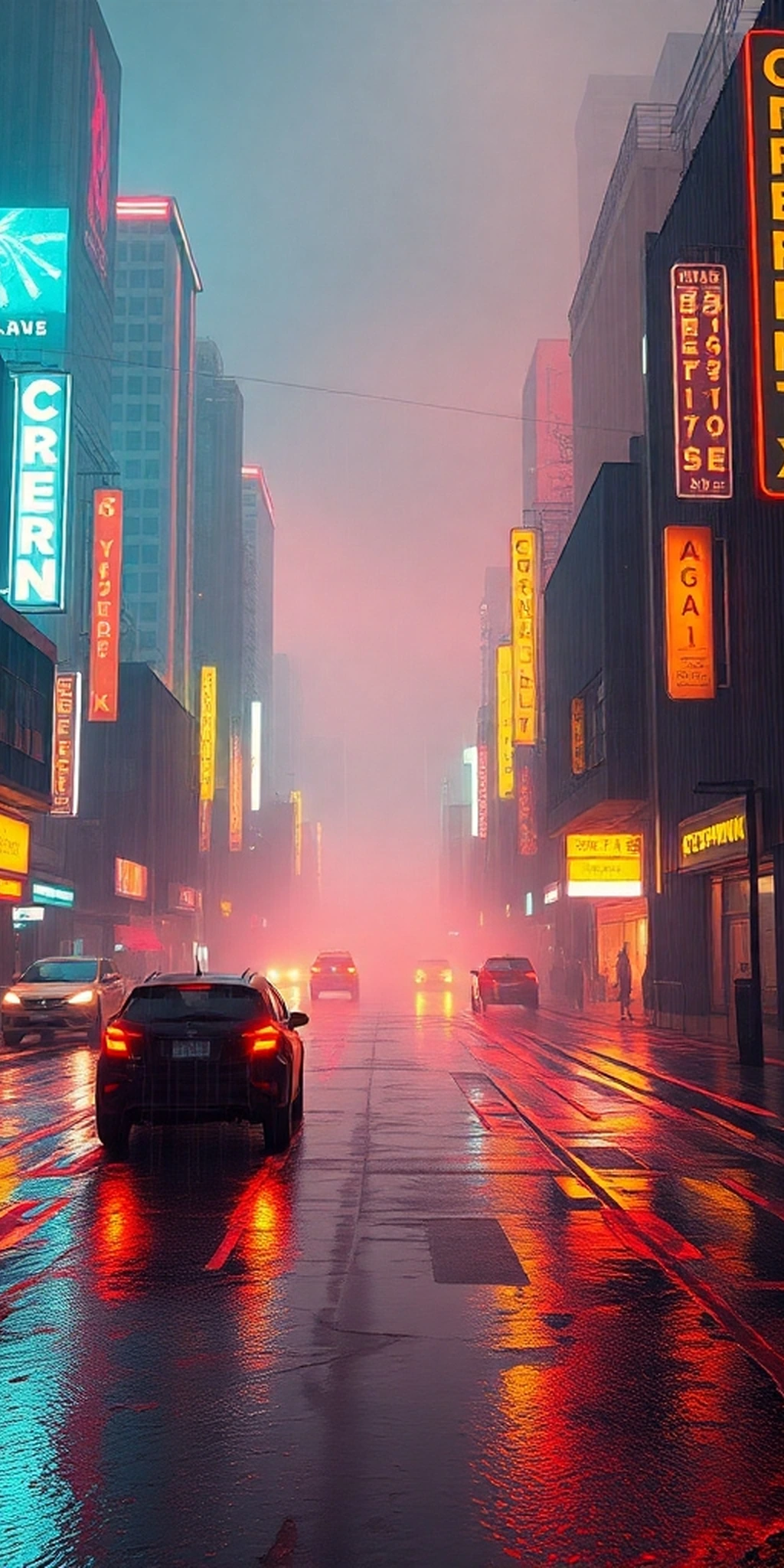Cyberpunk 2077 City Rain Neon — Free iPhone Wallpaper (4K/HD) | 2026