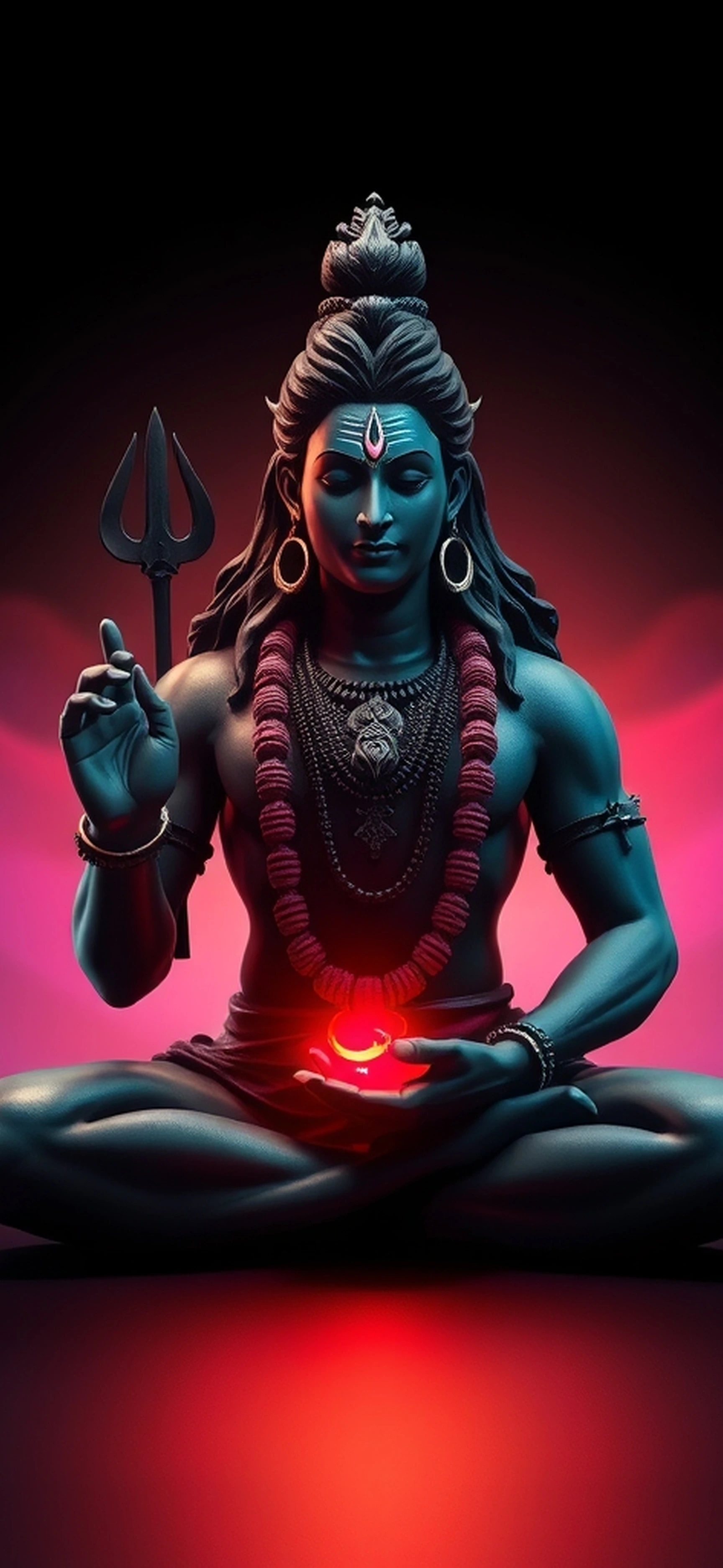 Dark Mode Shiva Where He Is Meditating Along With Pure Black BG India ...