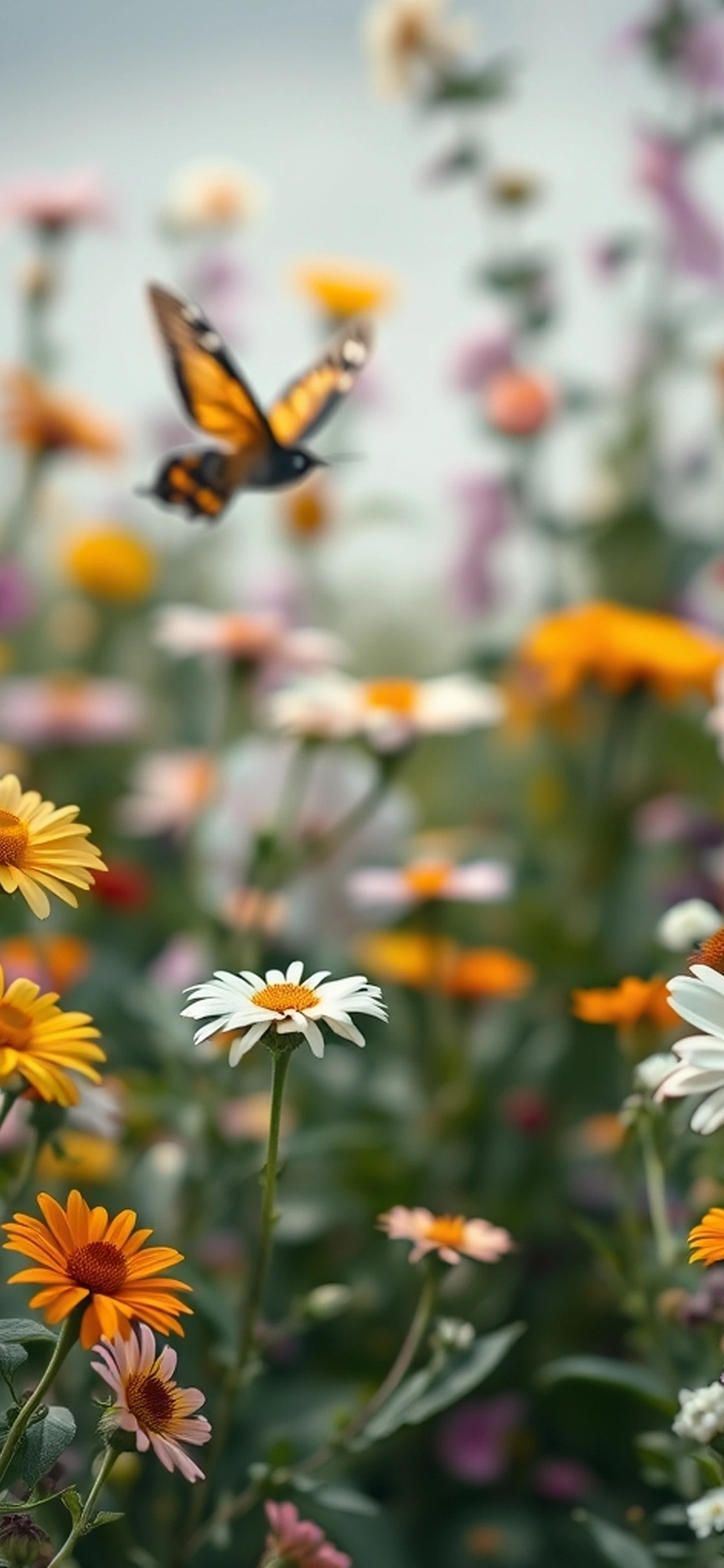 Flower Garden With Various Kinds Of Flowers, Butterfly And Birds — Free iPhone Wallpaper (4K/HD ...