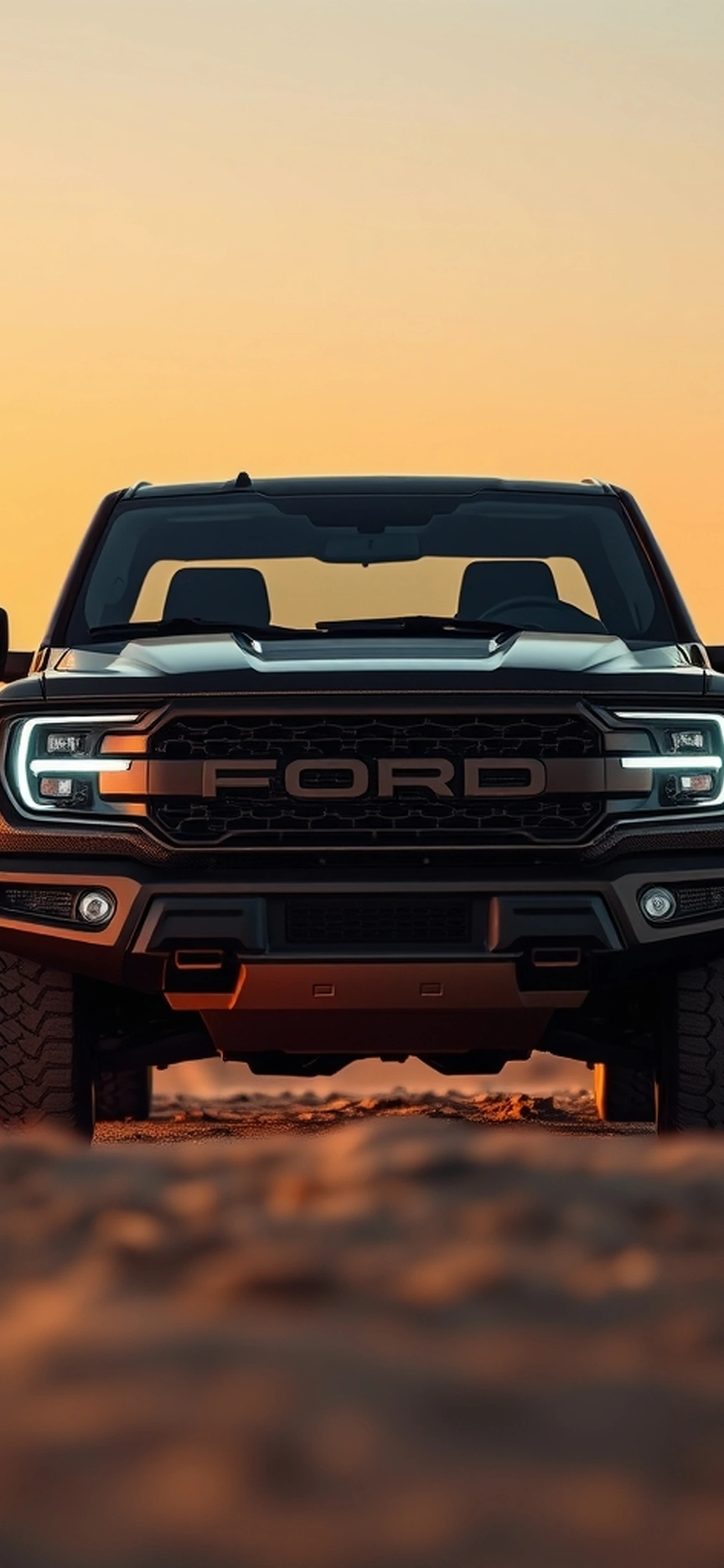 Ford Bronco Raptor 2025 In A Carbon Fiber Color Over A Hill Facing ...