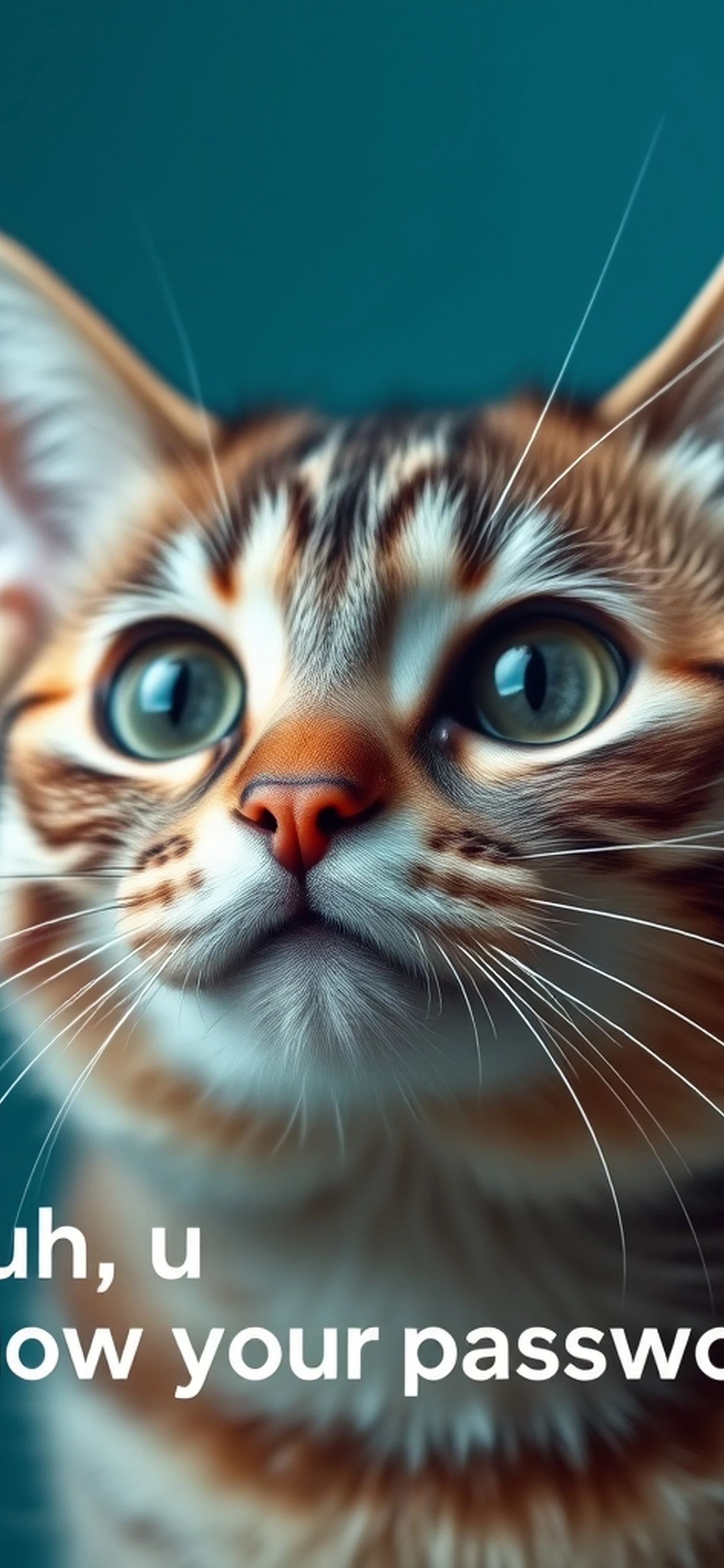HD Cat Photo With Words"bruh U Don't Know My Password" — Free iPhone Wallpaper (4K/HD) | 2025