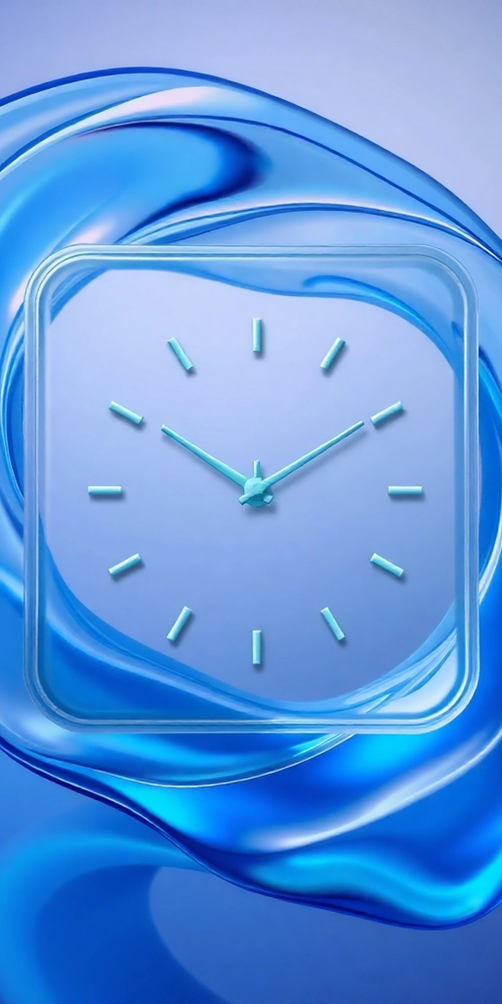Liquid Glass Design With Square Clock — Free iPhone Wallpaper (4K/HD ...