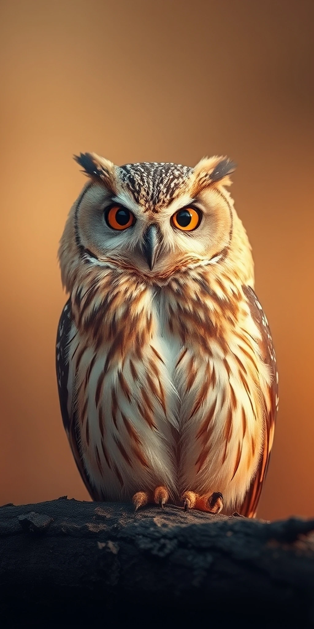 Cute Birds Animals Lucky Owl Sitting On A Branch — Free iPhone ...