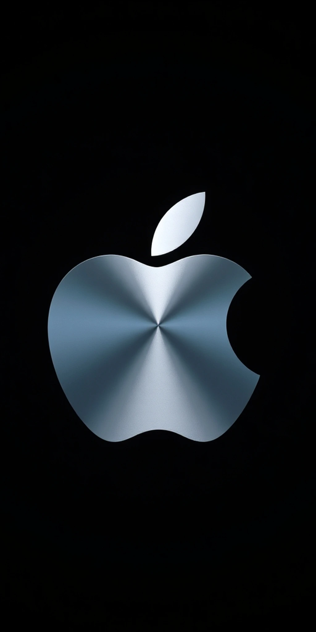 Metallic Apple Above Dark Backdrop Shiny Edges — Free iPhone Wallpaper ...