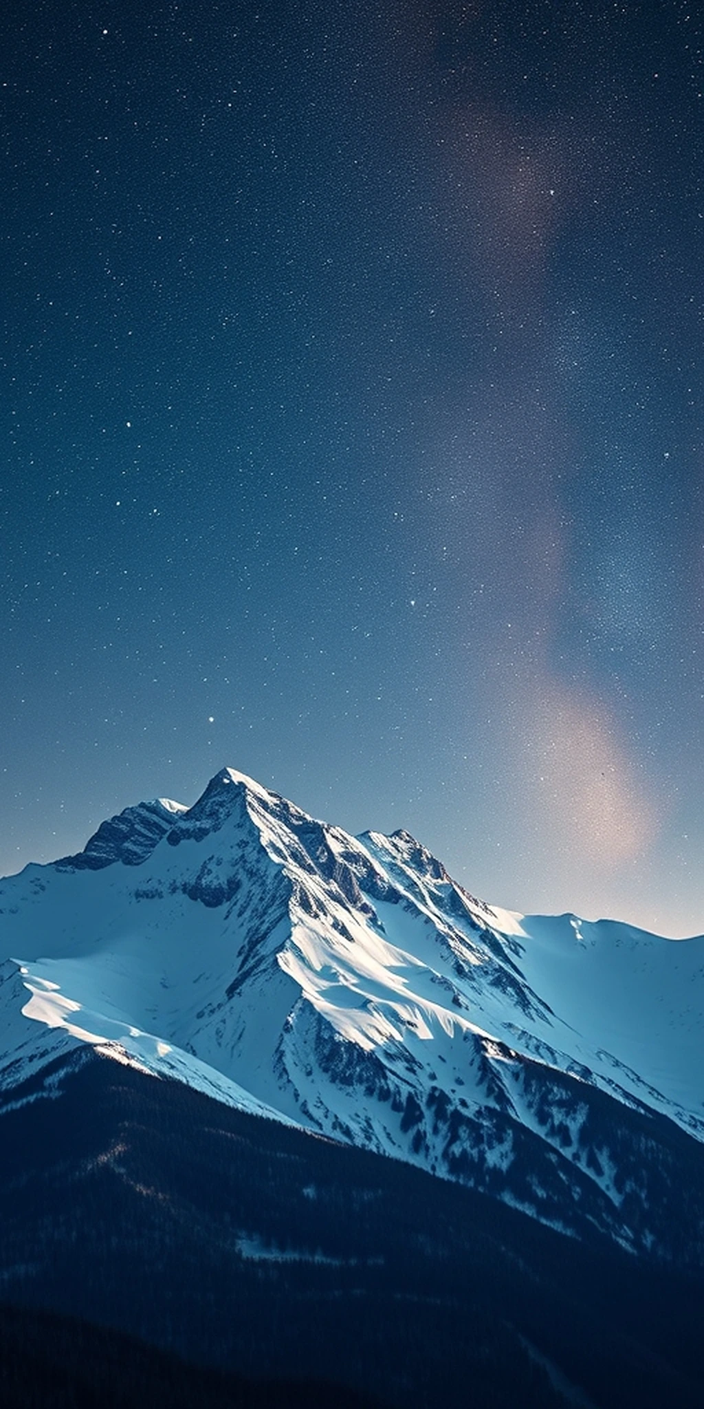 Mountains Landscape Snowcapped Galaxy Stars Cosmos Visible, Light ...