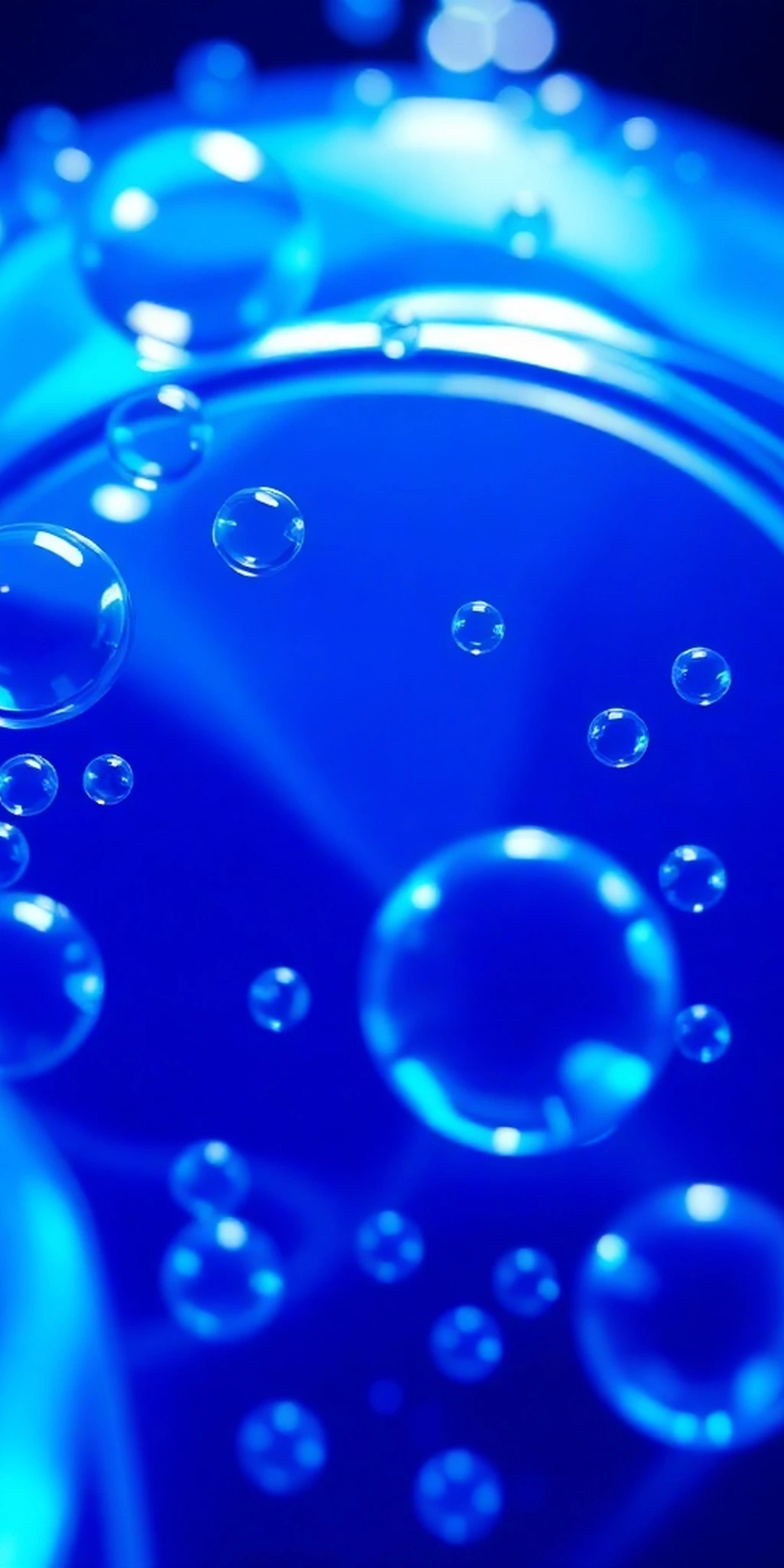 Neon Bright Blue Liquid Glass Bubbles Apple Design — Free iPhone ...