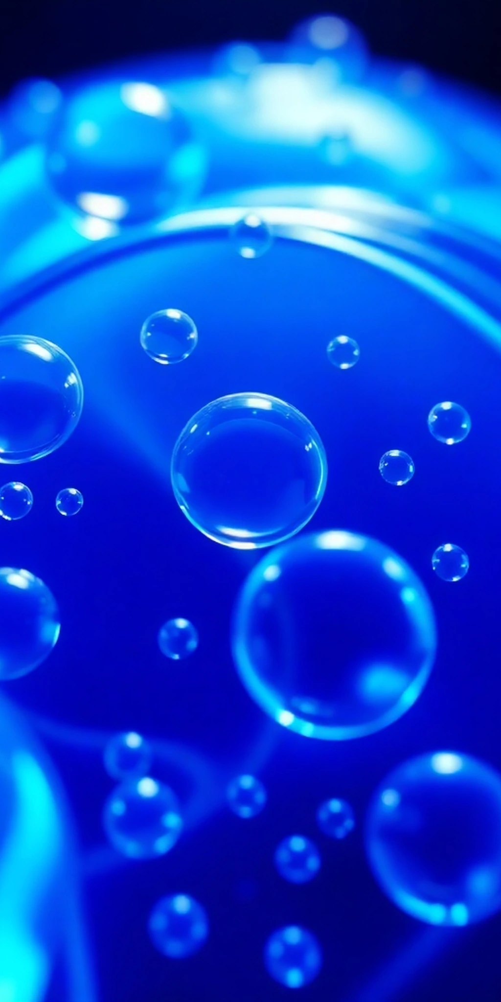 Neon Blue Liquid Glass Bubbles Apple Computer Style — Free iPhone ...