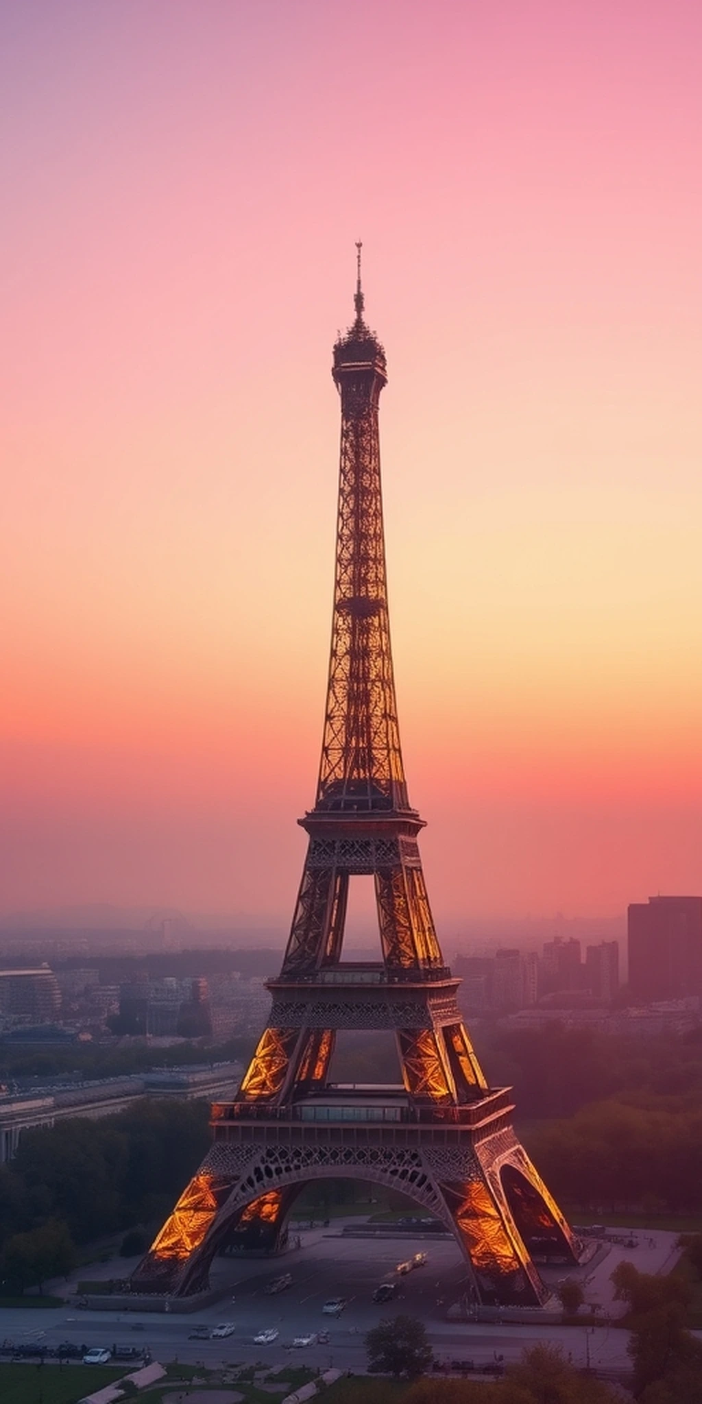 Paris France Eiffel Tower Colorful Gradient — Free iPhone Wallpaper (4K ...