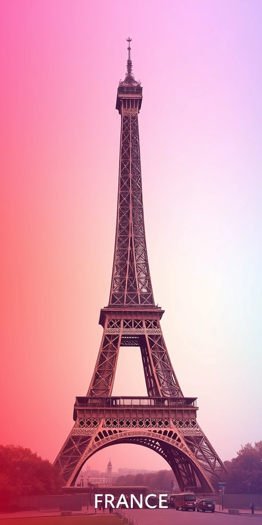E.U. Paris France Eiffel Tower Colorful Gradient — Free iPhone ...