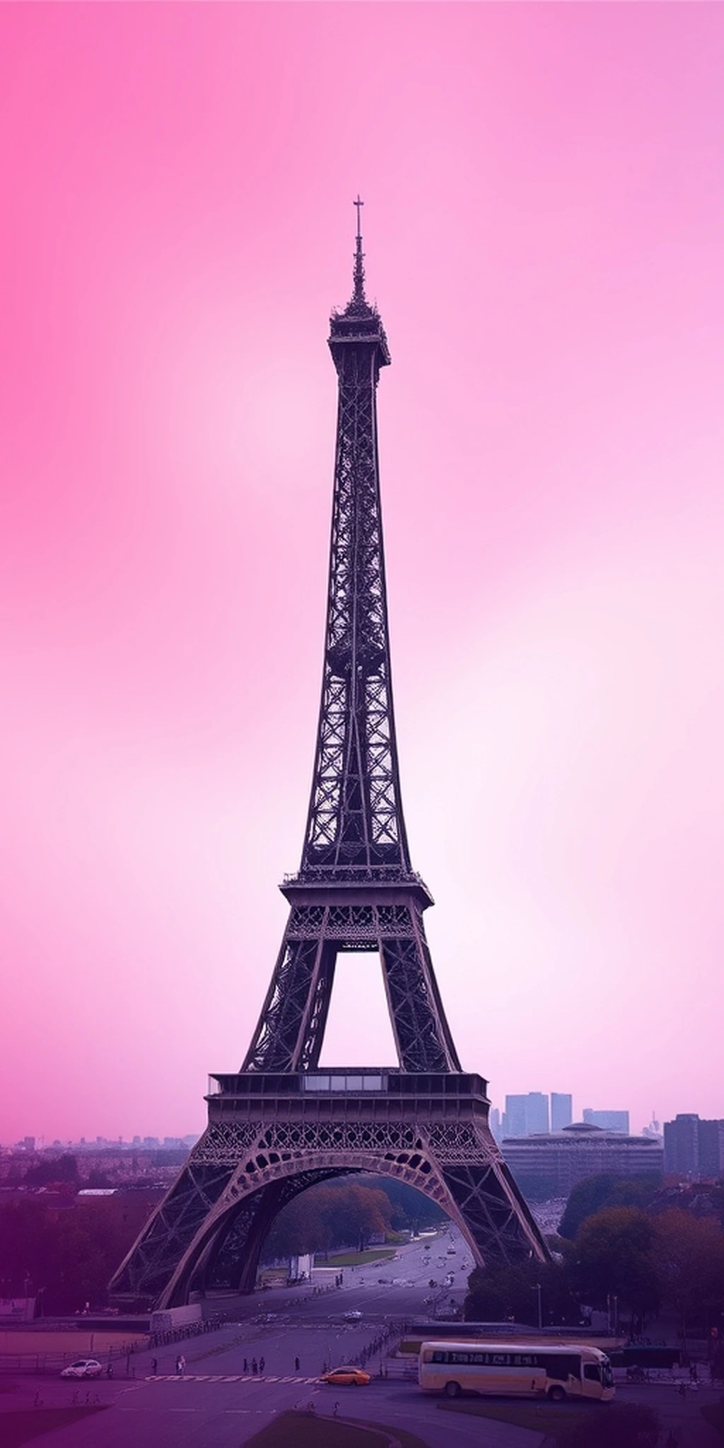 Paris France Eiffel Tower Colorful Gradient Beautiful Day — Download ...