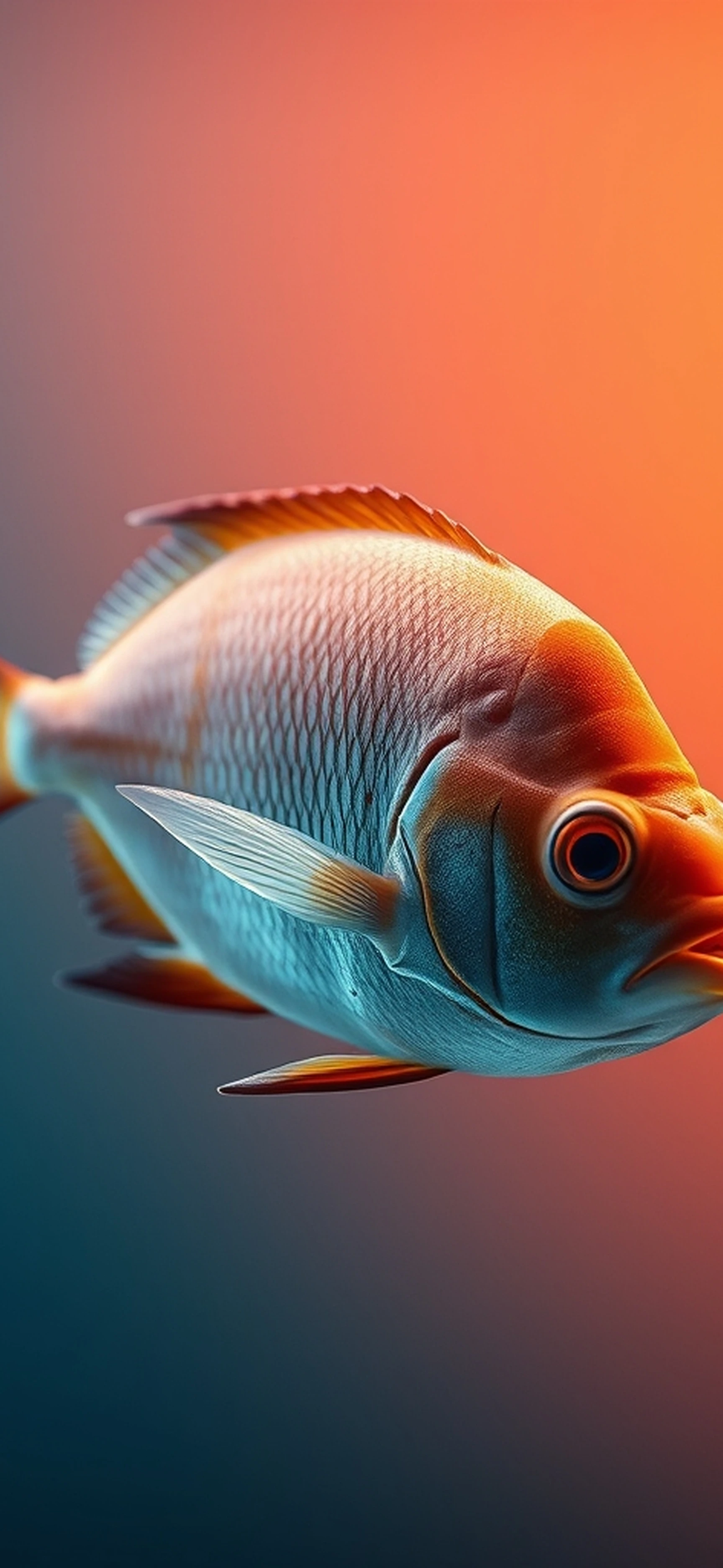 Photo Of A Swimming Fighter Fish Nature Gradients — Free iPhone ...