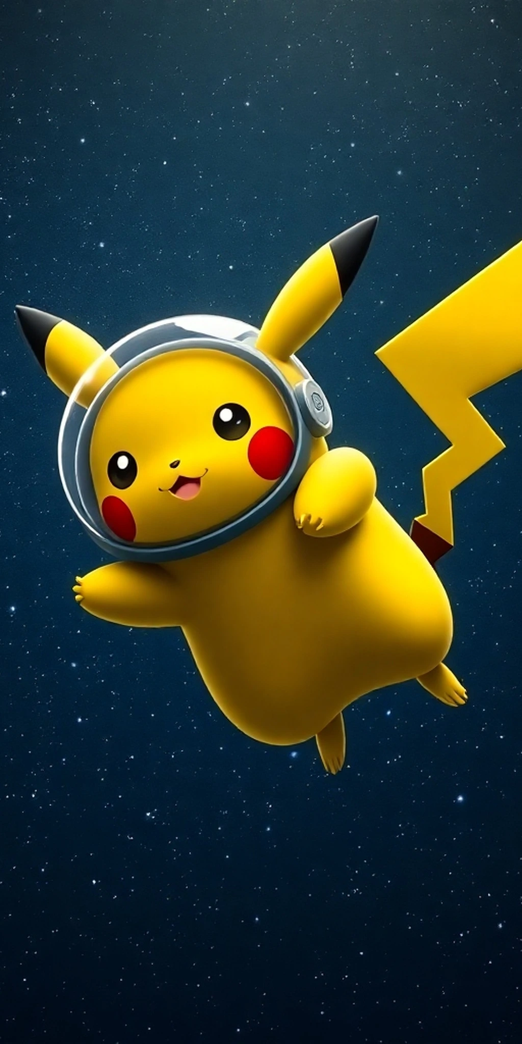 Pikachu Floating Outer Space Gear On Has Ready Battle Him Electricity ...