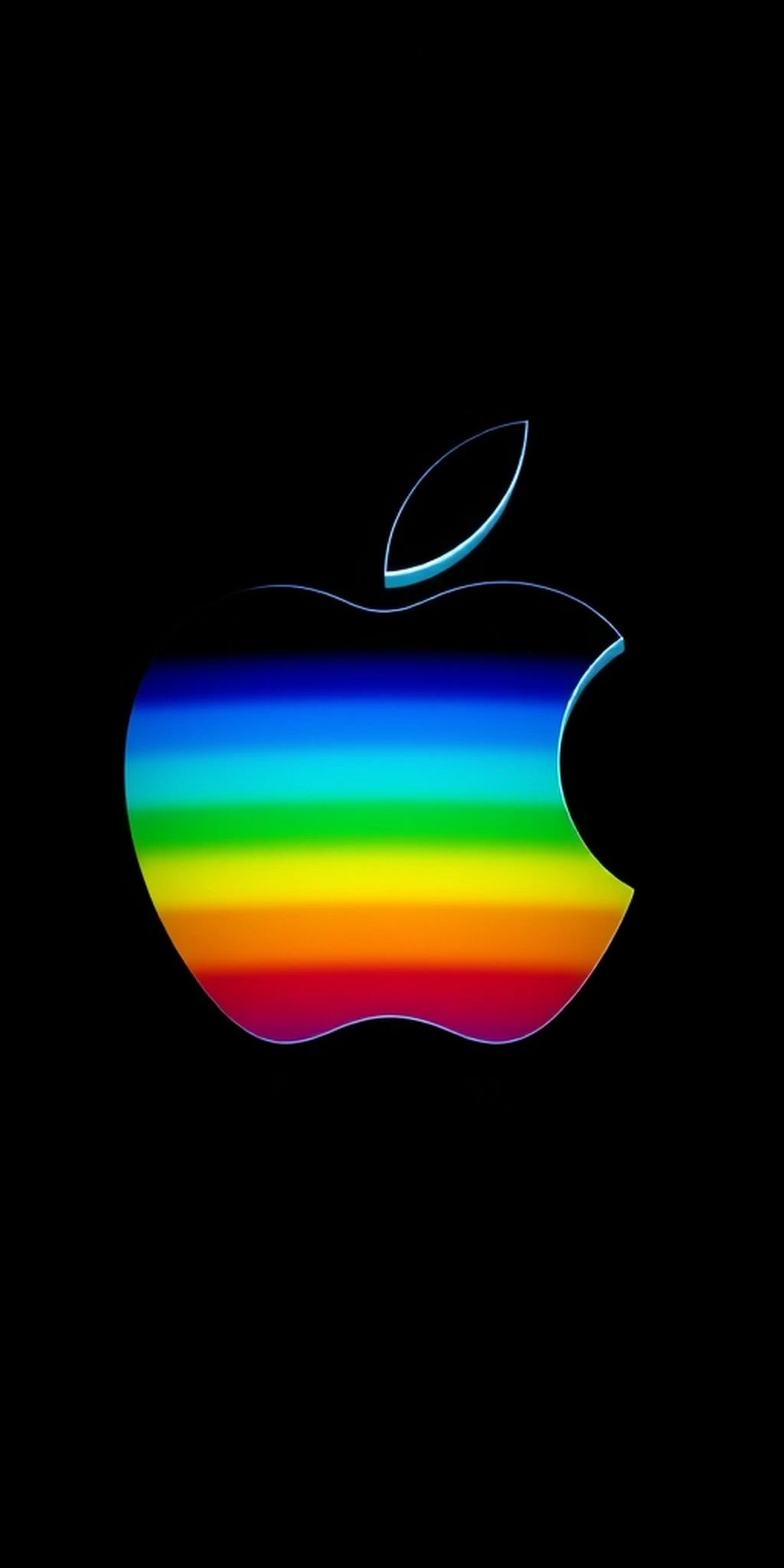 Retro Rainbow Apple Dark Midnight Background — Free iPhone Wallpaper ...
