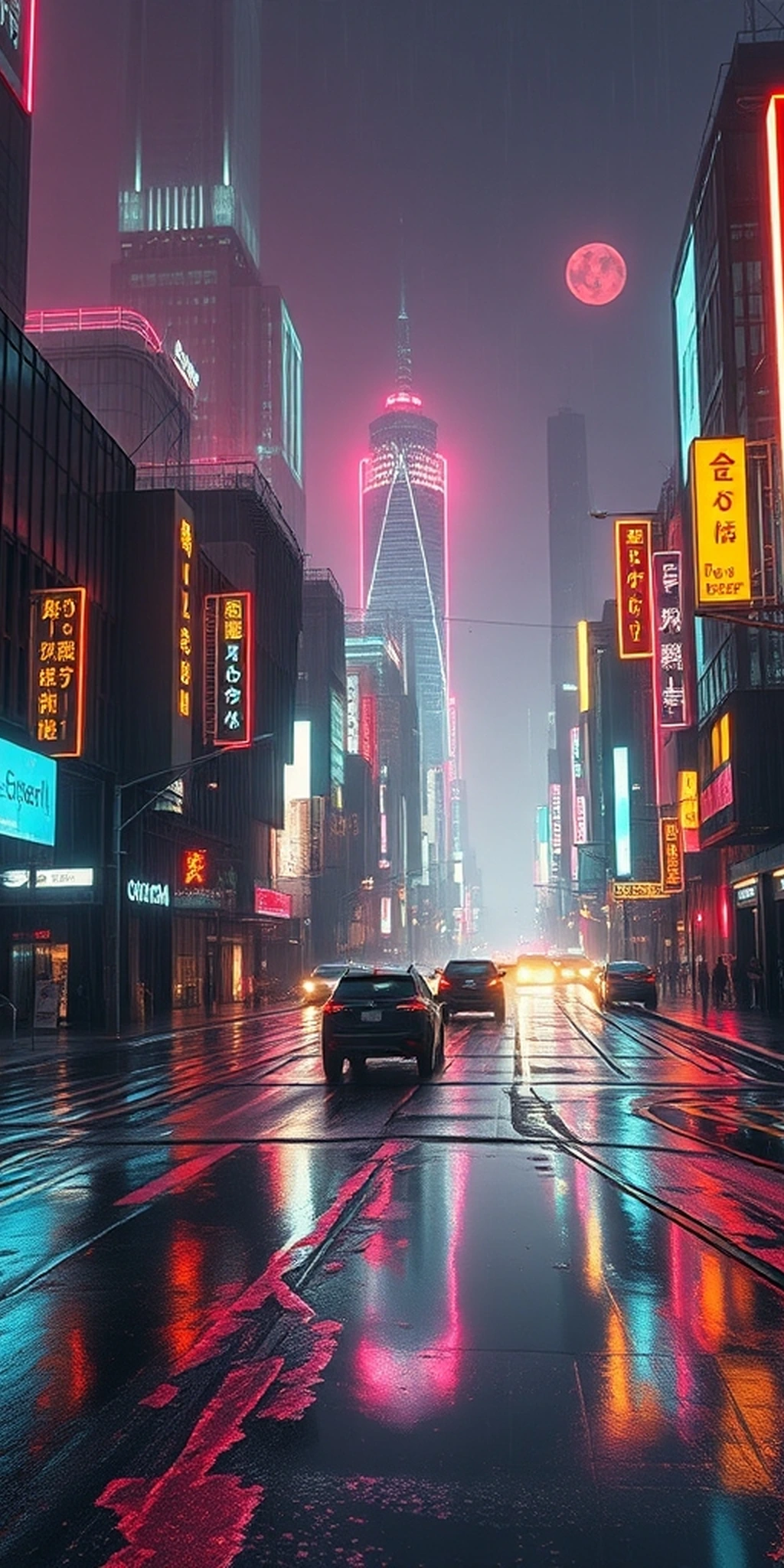 Science Fiction Sci Fi Scenic Shot Neon Cyberpunk City Halloween Night ...