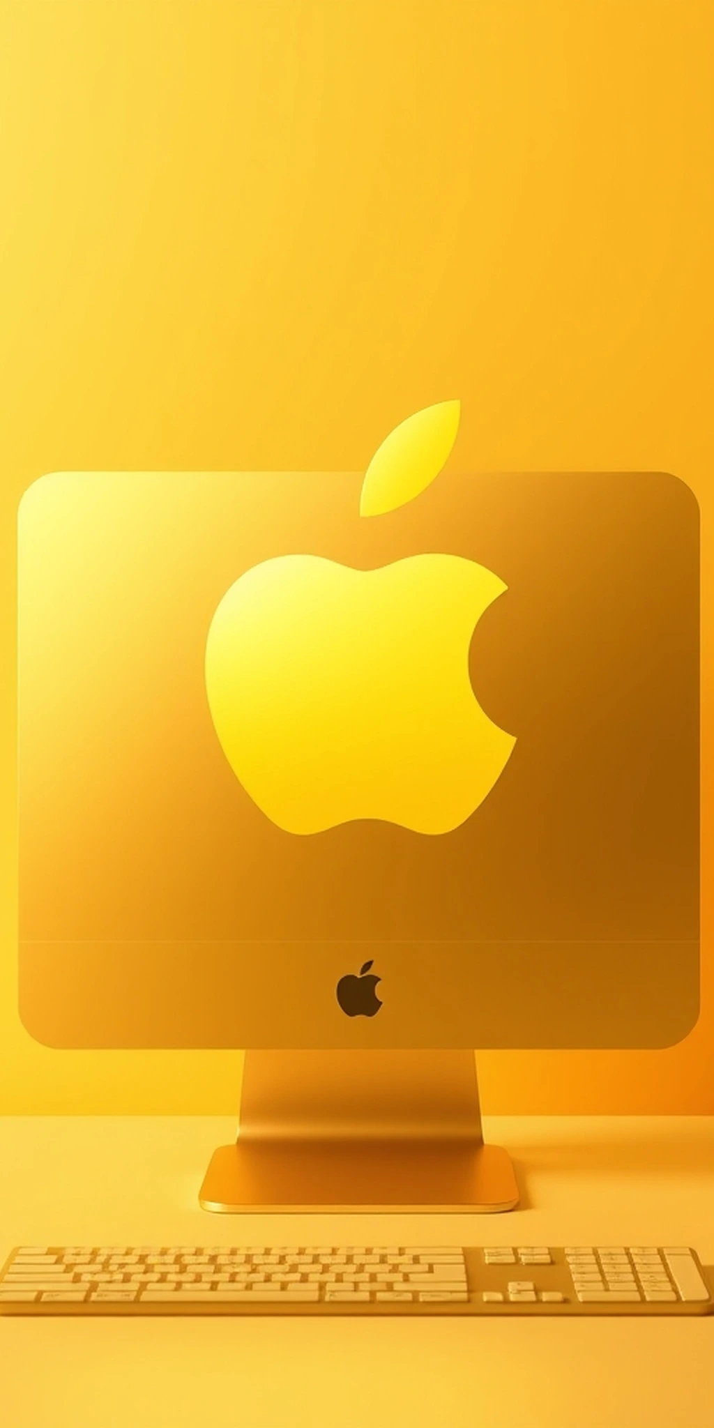 Shiny Golden Apple Computer Top Light Shade Backdrop iMac — Free iPhone ...