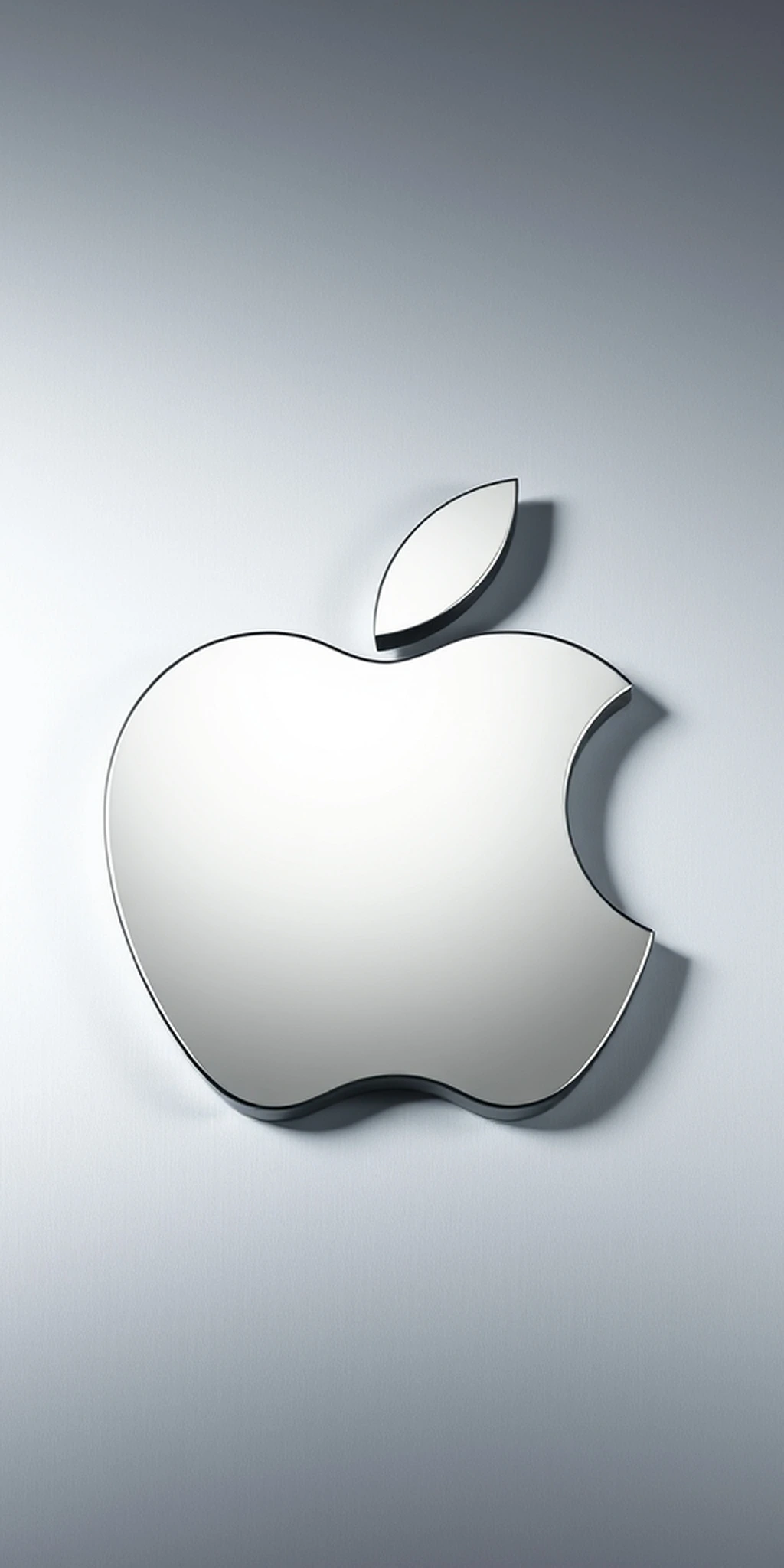 Shiny Metallic Apple Directly Above. Backdrop — Free iPhone Wallpaper ...