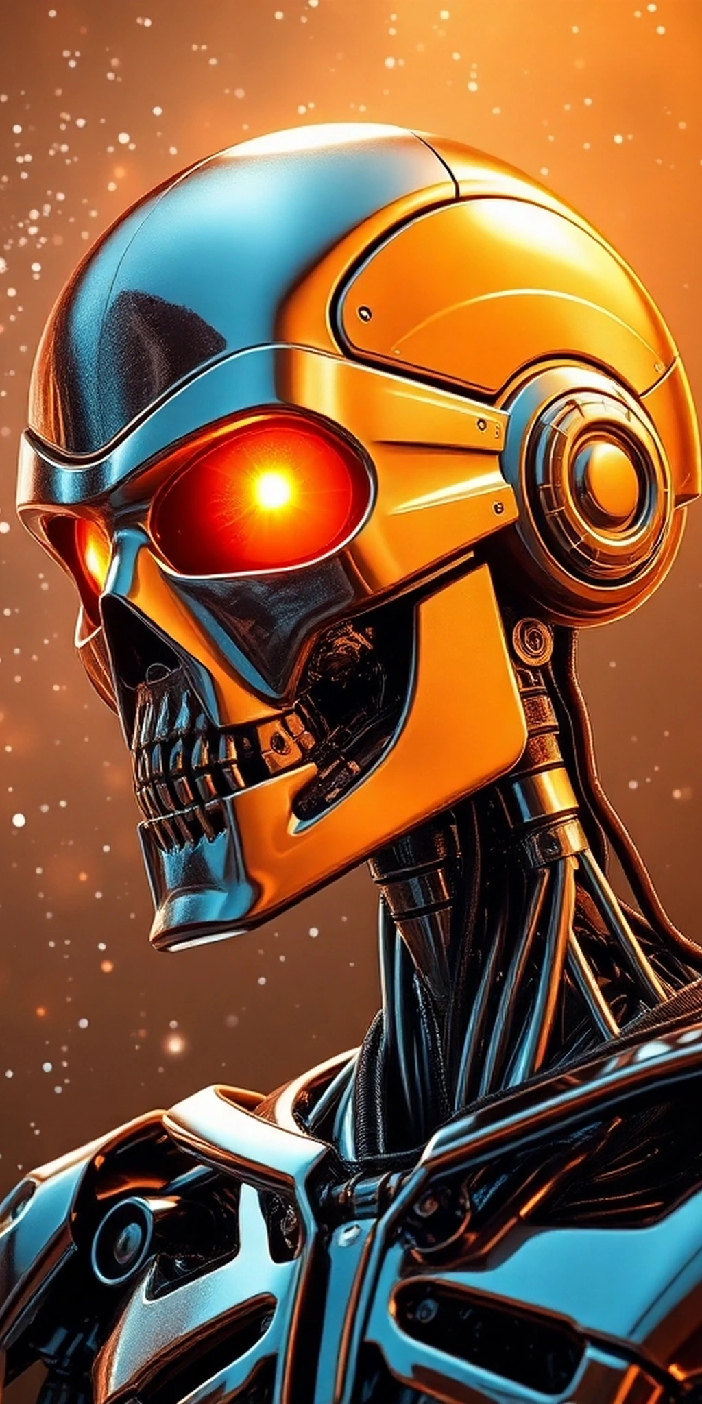 Shiny Terminator Silver Robot Hyper Realistic High Resolution Jawline ...