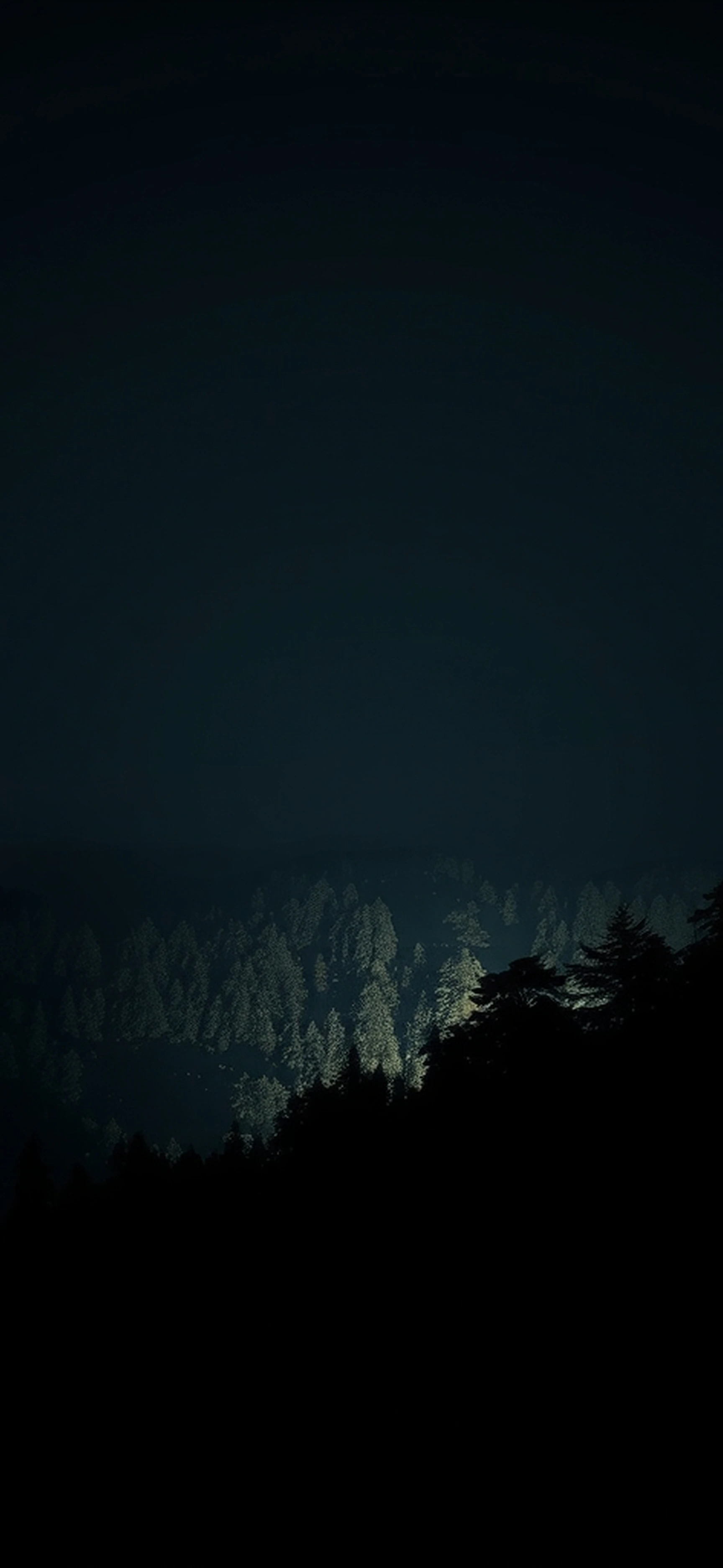 Starry Night Dark Colour Night Time With Black Trees In Hilly Area ...