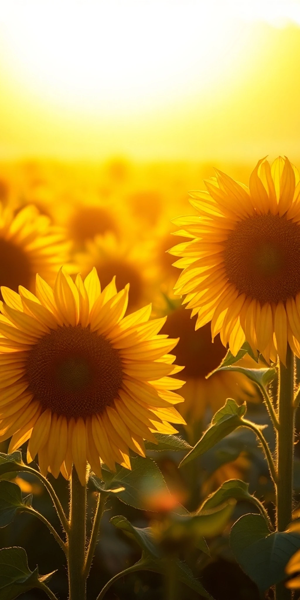 Sunflower Farming Sun Glowing Morning — Free iPhone Wallpaper (4K/HD ...