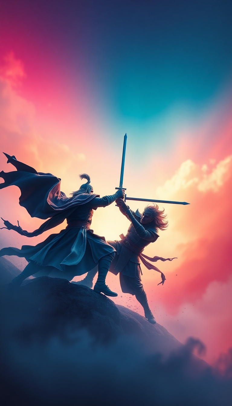 Two Warriors Fighting Each Other In Great Battle — Free iPhone ...