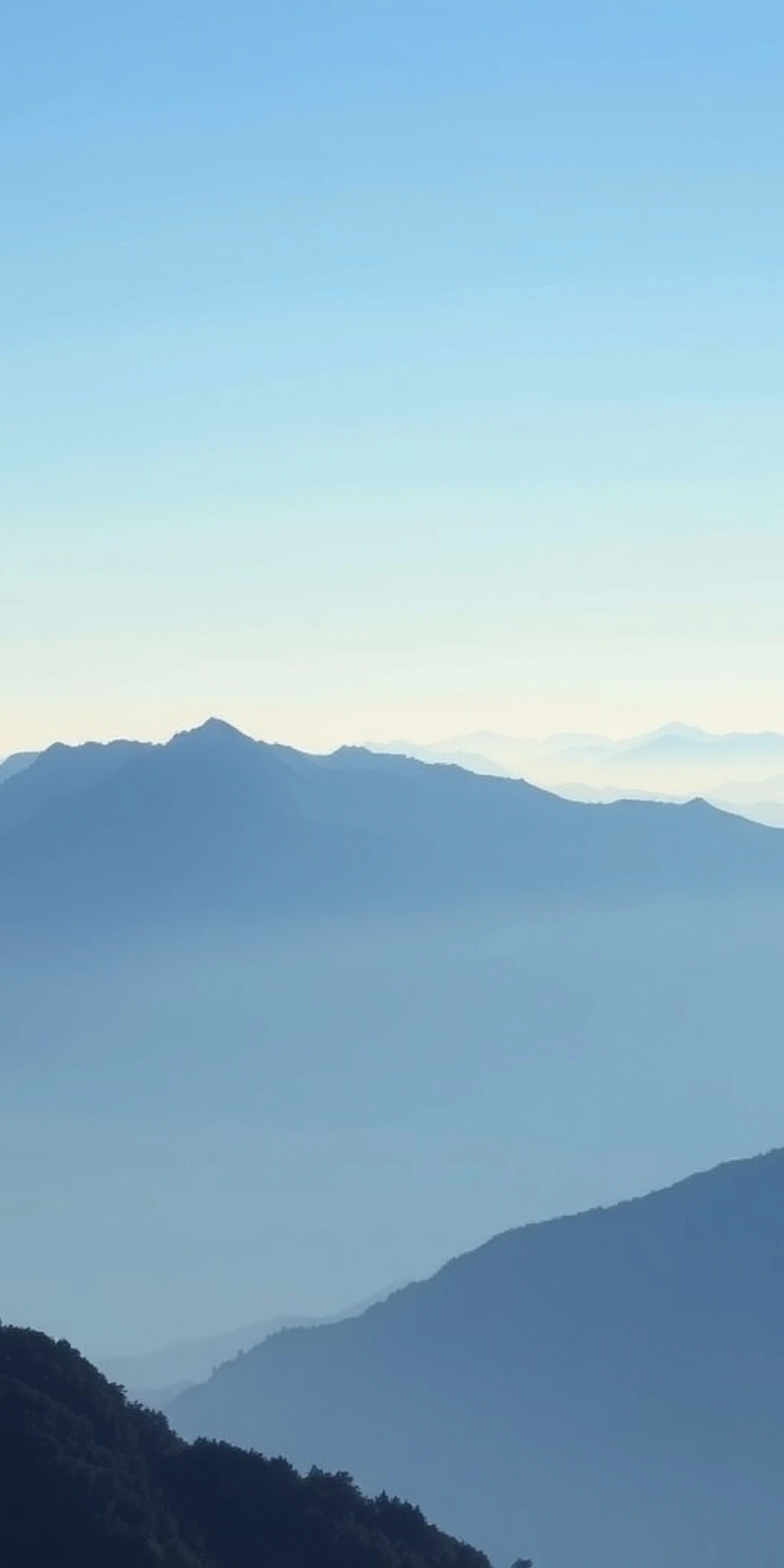 Wallpaper Subtle Blue Gradient Top Mountain Landscape Bottom — Free ...